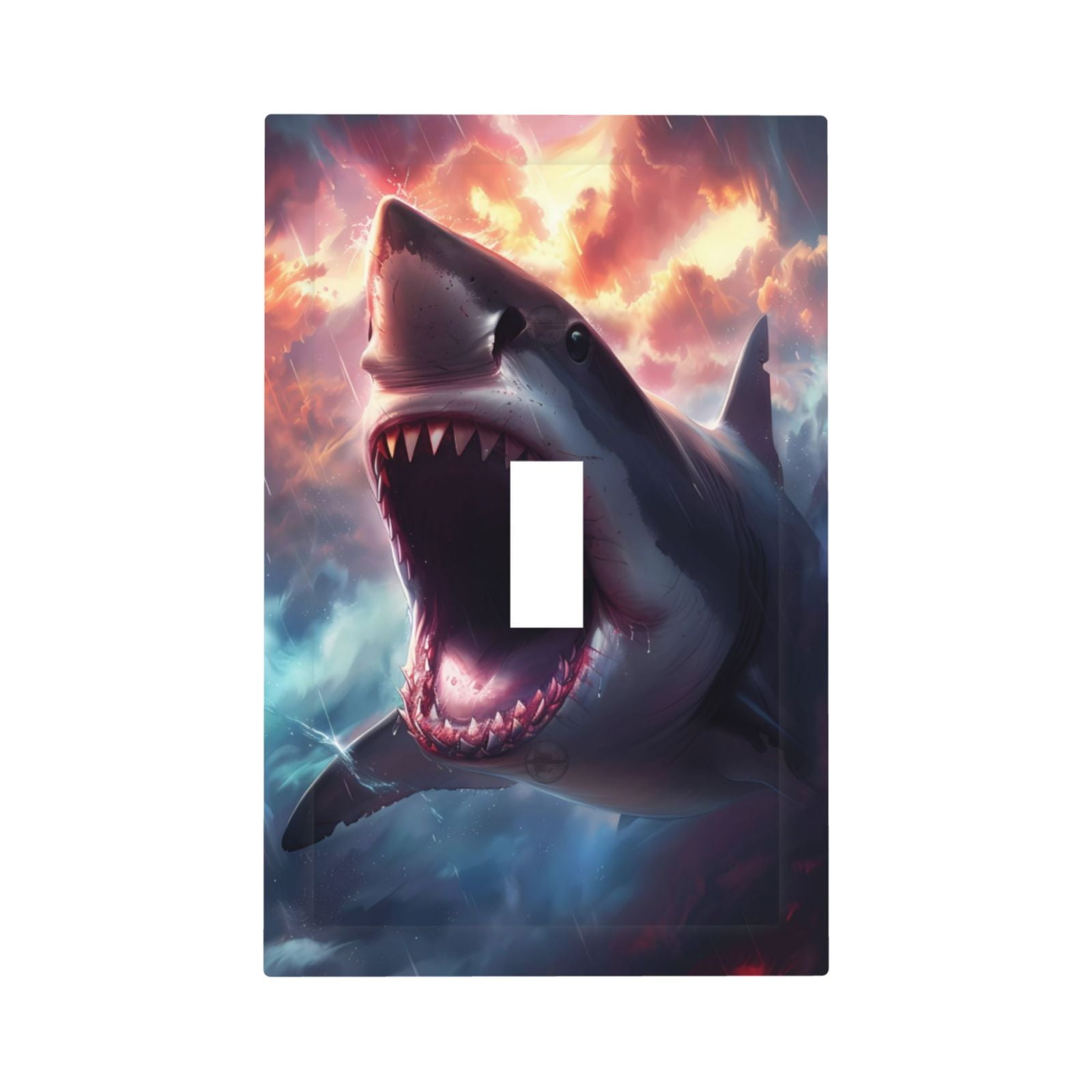 KLL Dramatic Shark Attack Pattern Electrical Outlet Covers, 3" x 5" 1 ...