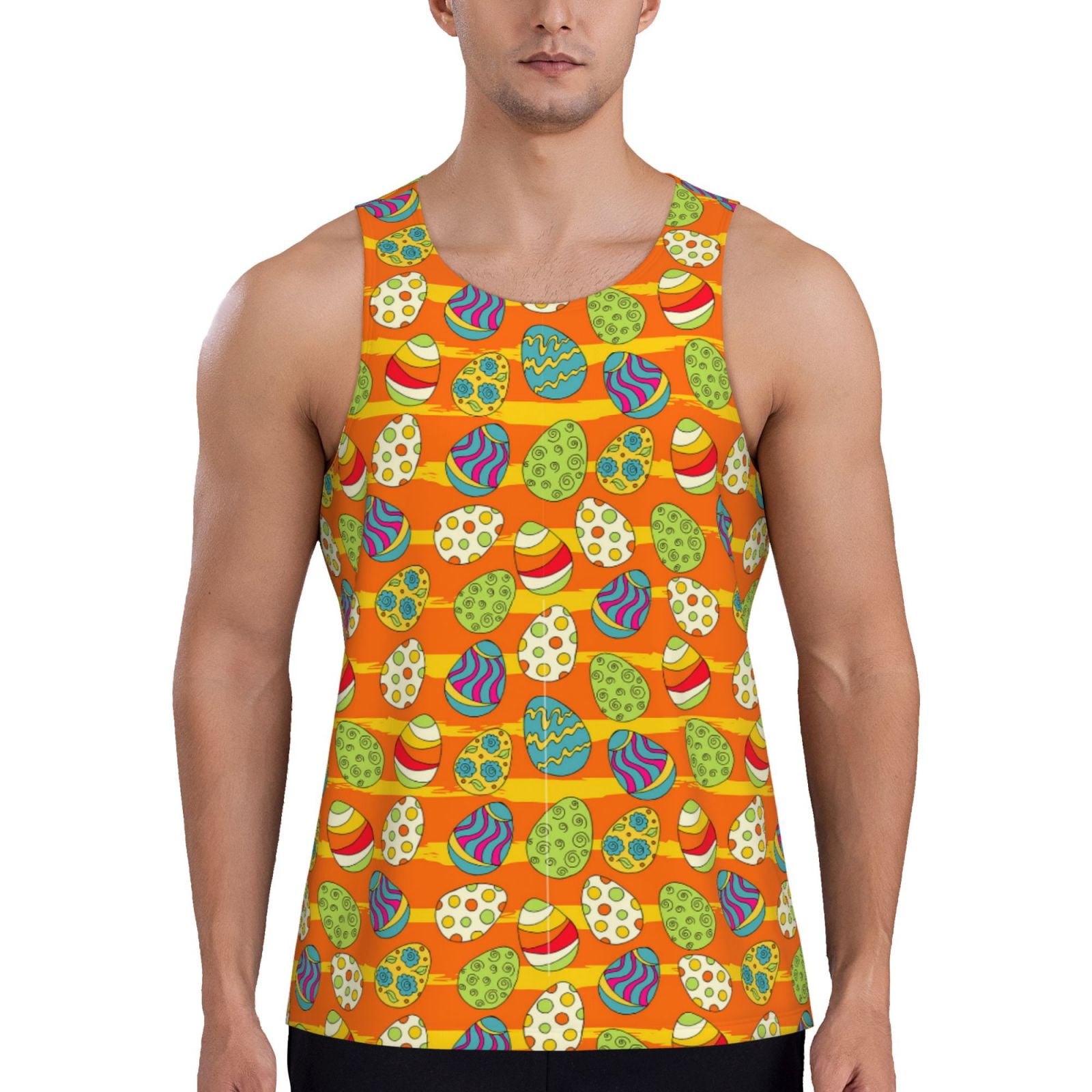 KLL Easter eggs Print Men's Muscle Gym Workout Stringer Tank Tops ...