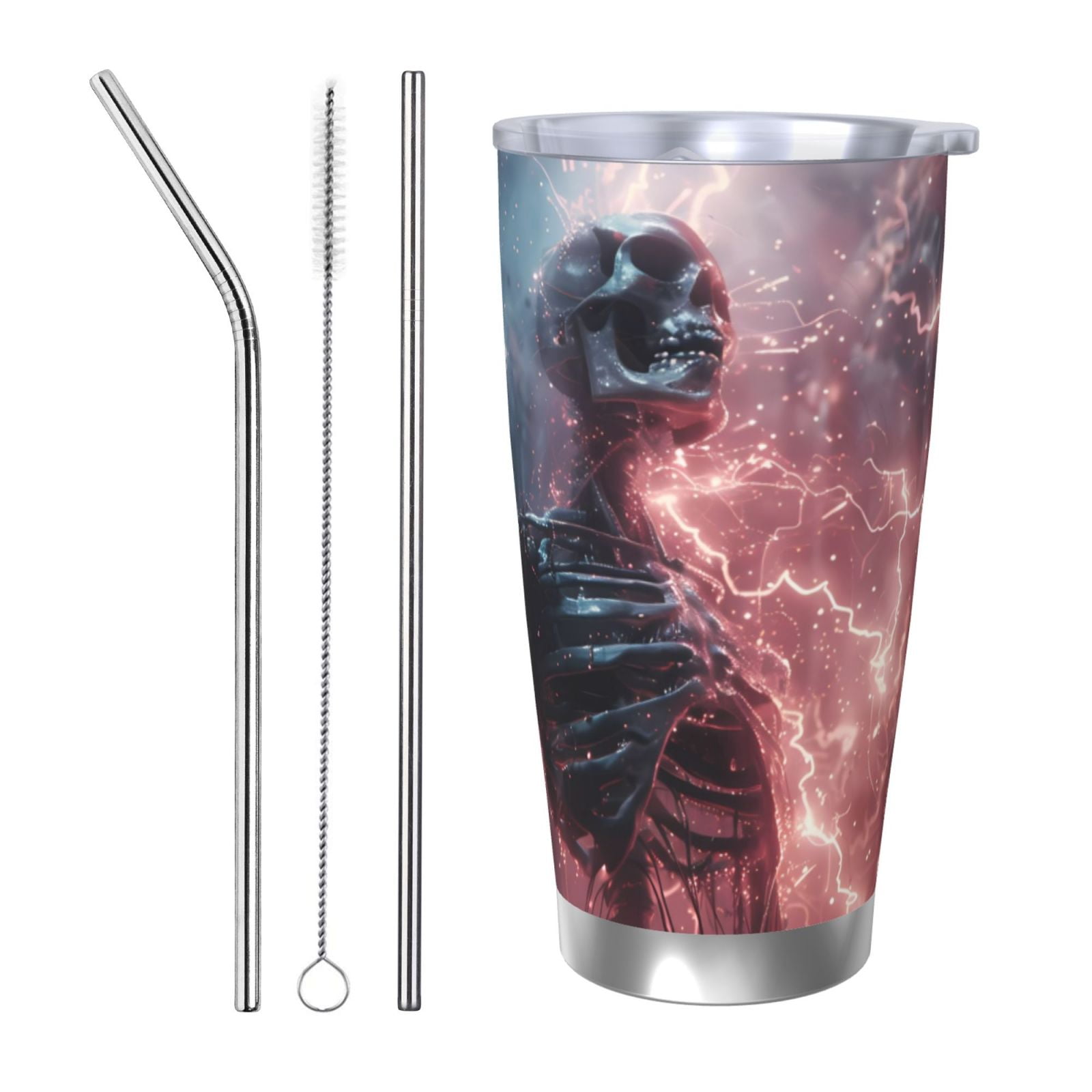 KLL Electric Skeleton Surrealism Print 40oz Stainless Steel Insulated ...