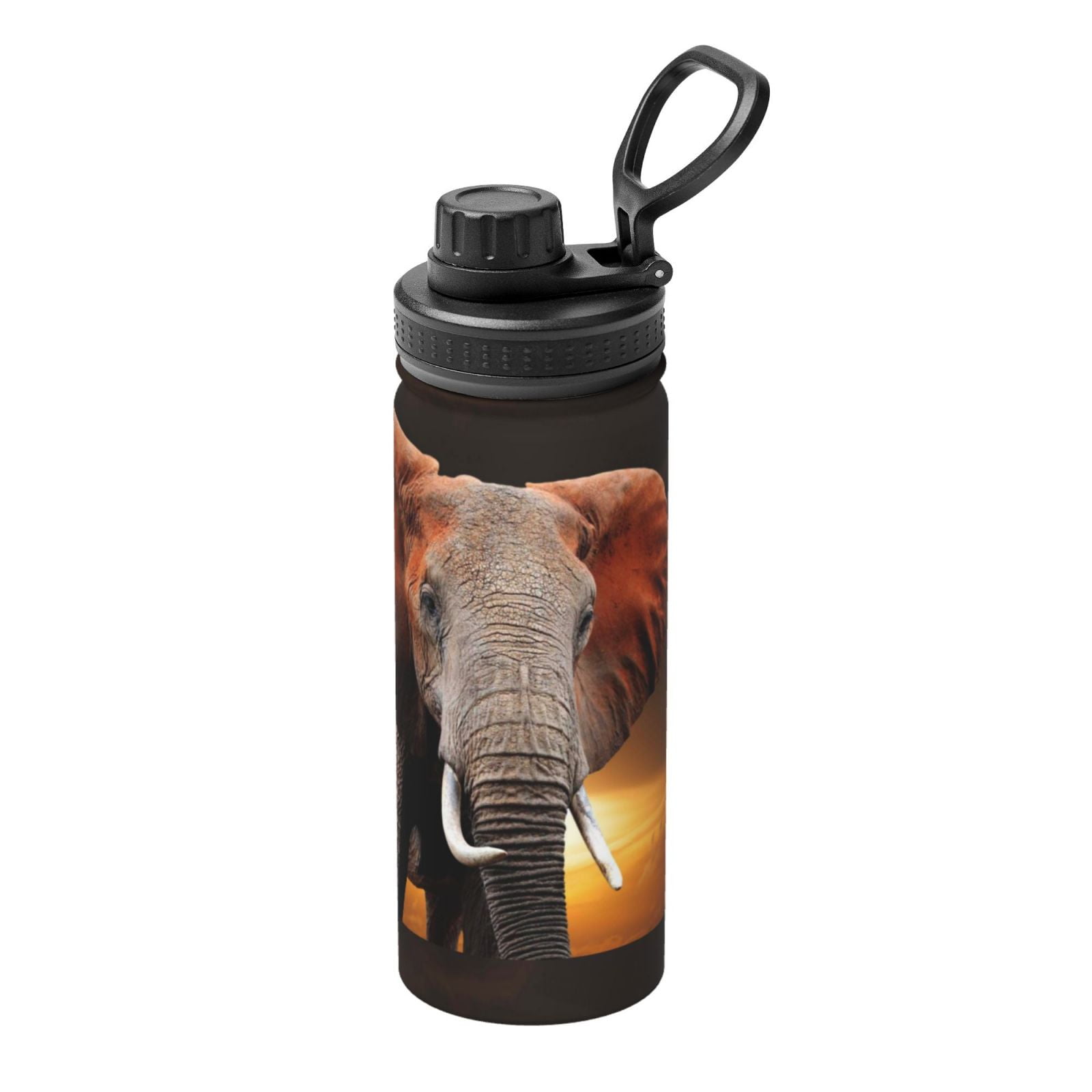 KLL Elephant Sunset in Kenya Pattern 18oz Insulated Water Bottle ...