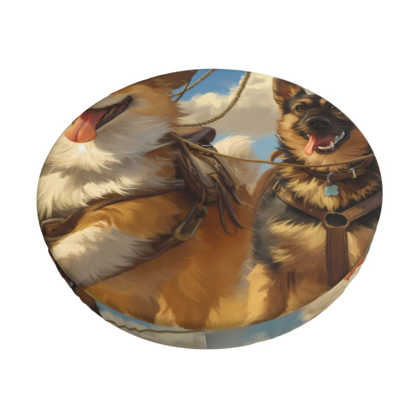 KLL Farm Corgi German Shepherd Round Bar Chair Cushion Cover 12 inch ...