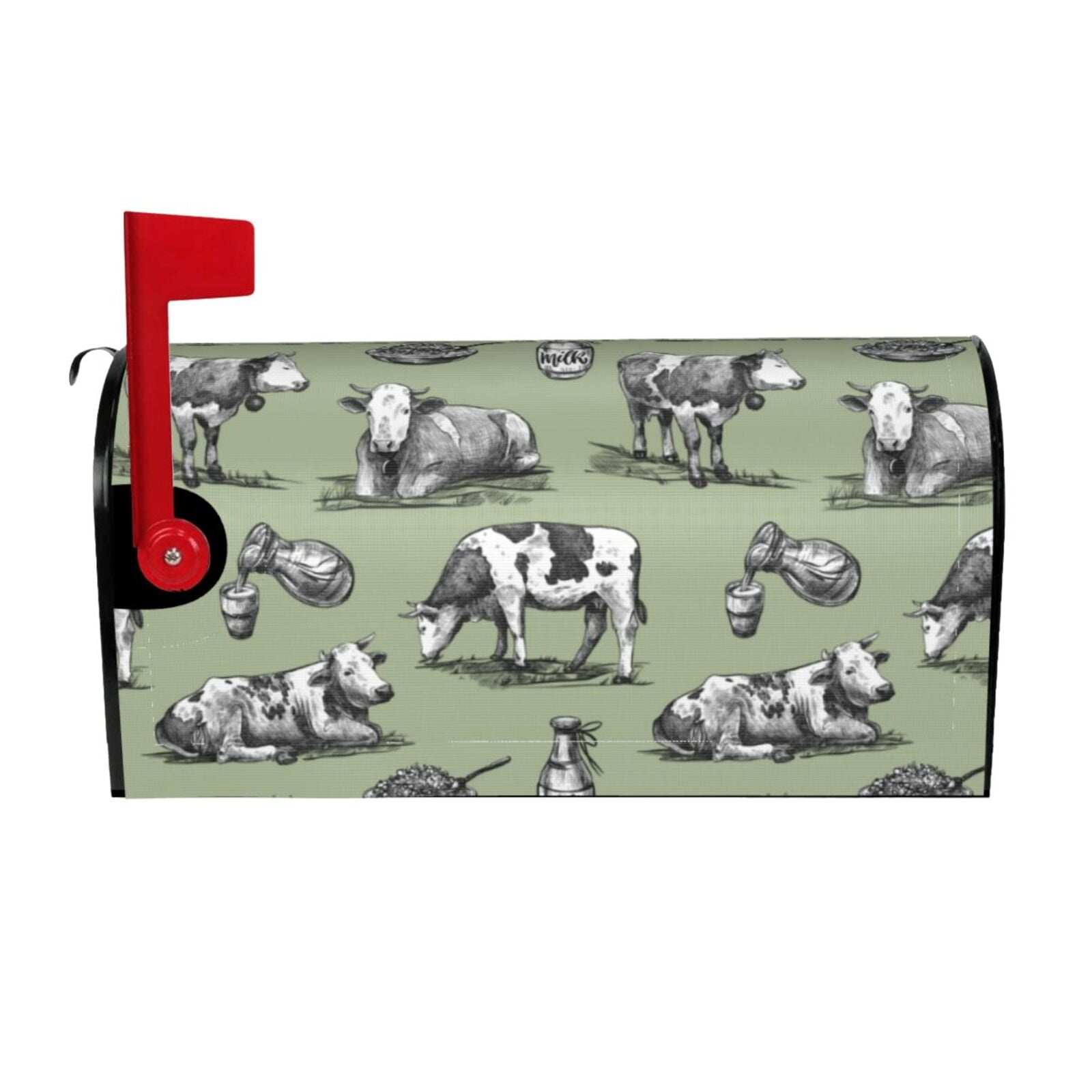 KLL Farm Cows Pattern Mailbox Covers,Magnetic Mailbox Waterproof Post ...