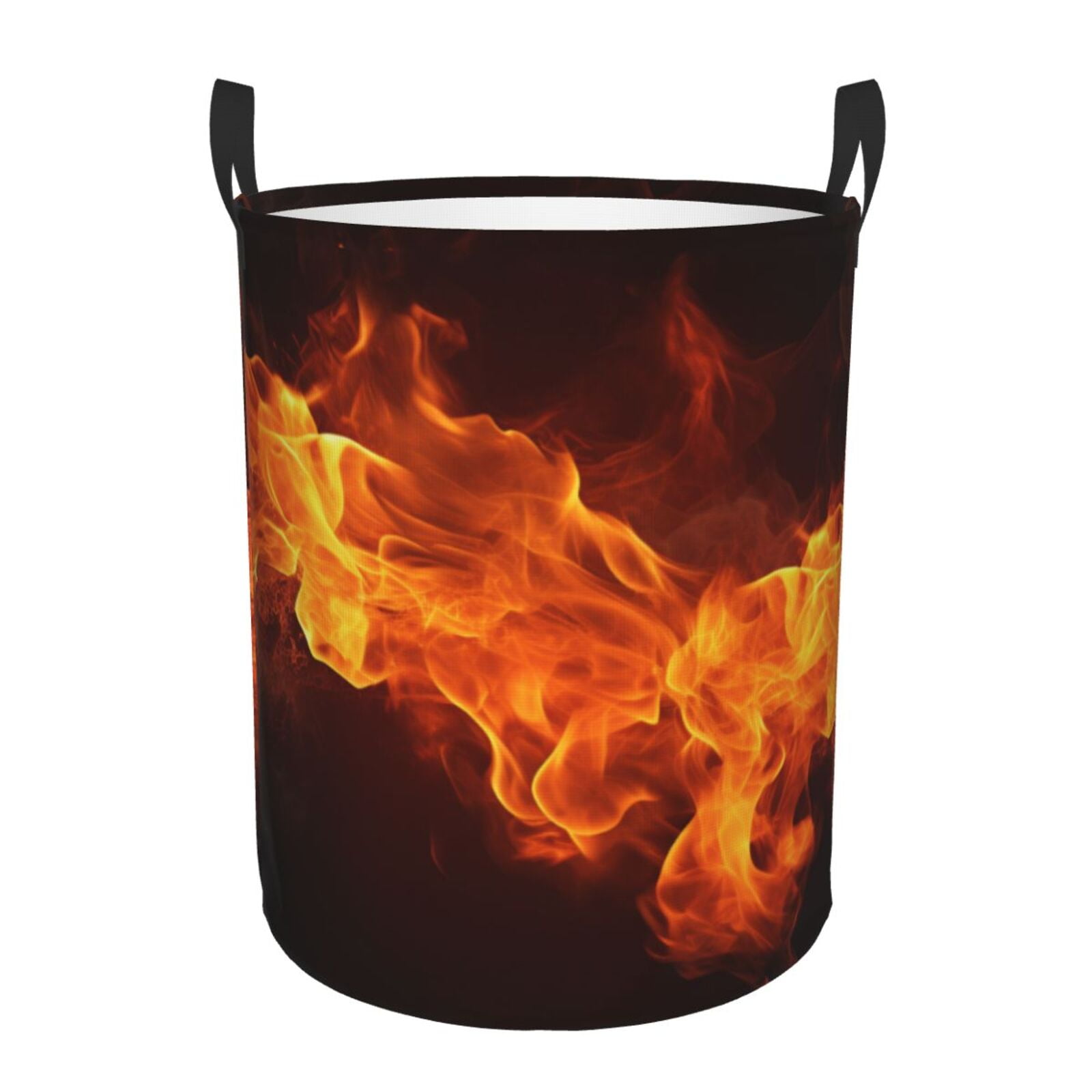KLL Fiery Orange Flames Energy Waterproof Foldable Laundry Hamper ...