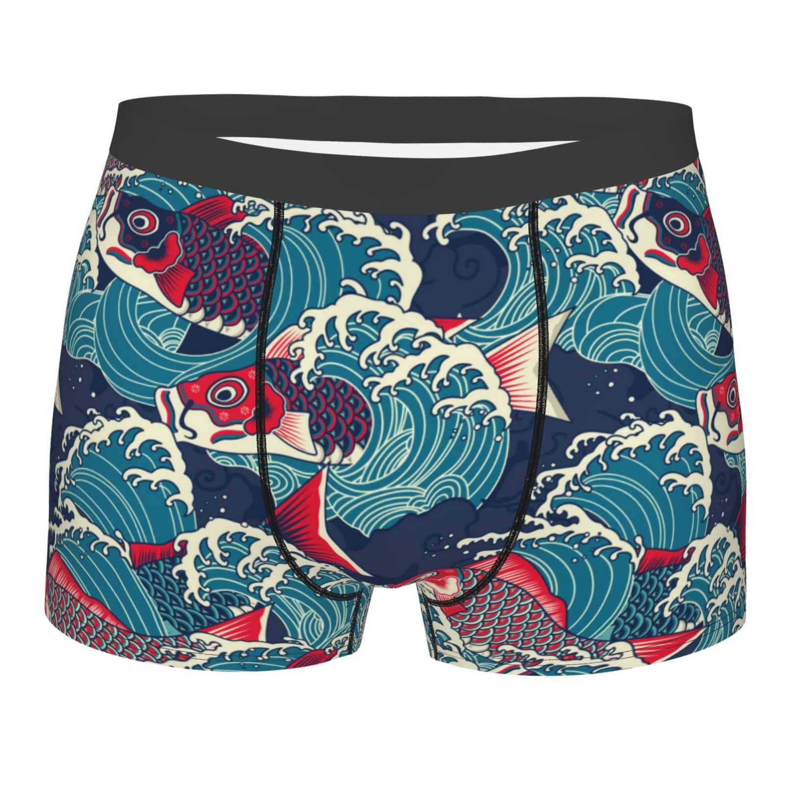 KLL Fish In The Wave Men's Cotton Boxer Briefs Underwear- - Walmart.com