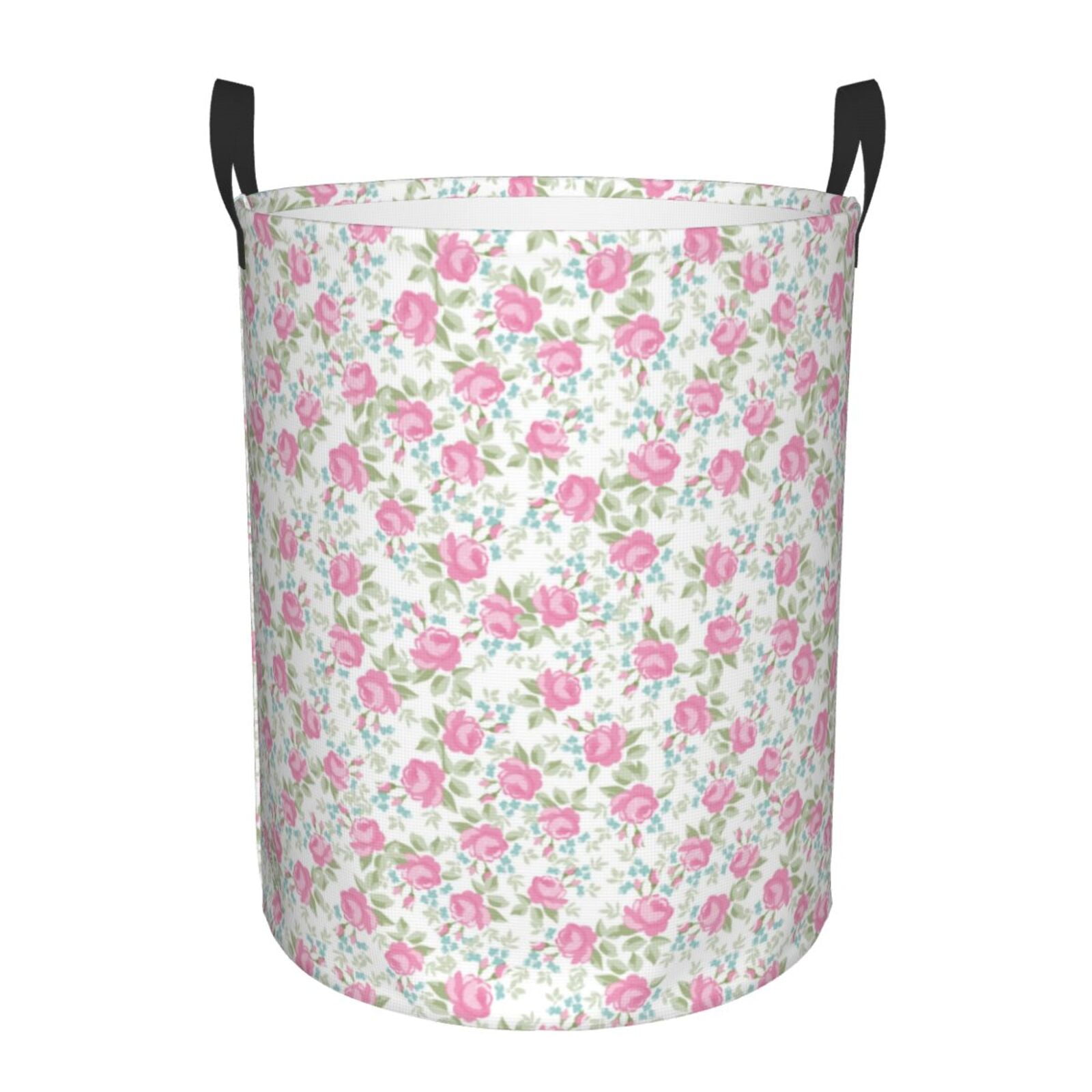 KLL Floral Waterproof Foldable Laundry Hamper Bucket with Handles for ...