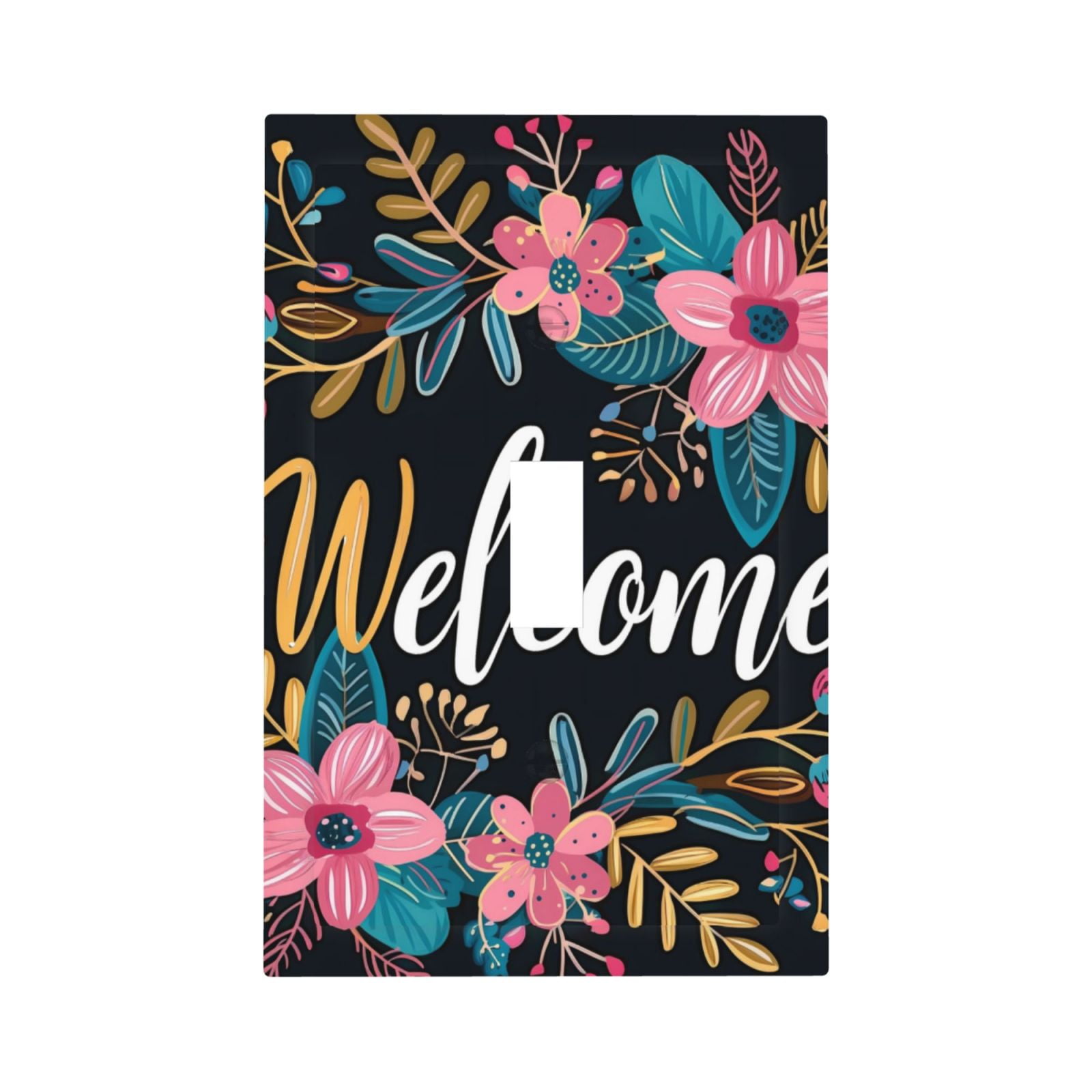 KLL Floral Welcome Sign Pattern Electrical Outlet Covers, 3" x 5" 1 ...