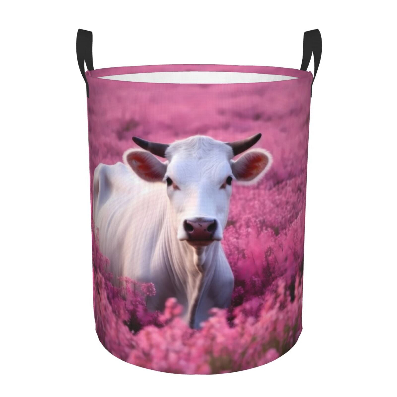 KLL Flower Field Cow Waterproof Foldable Laundry Hamper Bucket with ...