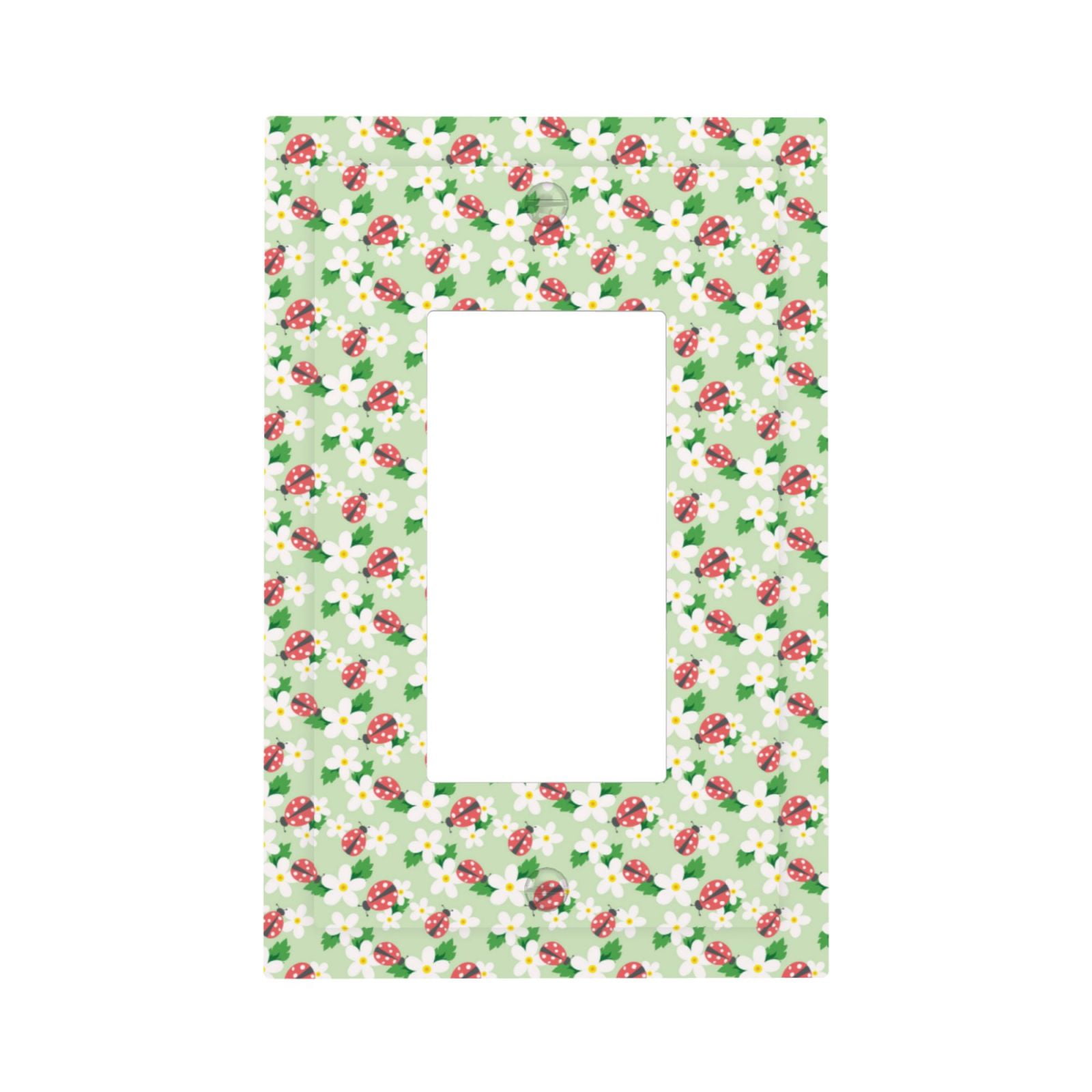 KLL Flower With Ladybug Pattern Electrical Outlet Covers, 3" x 5" 1 ...
