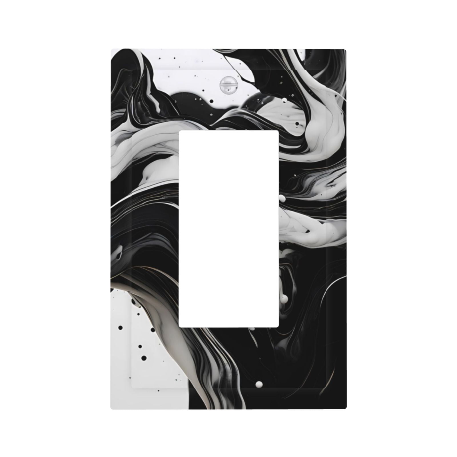 KLL Fluid Black White Paint Swirls Pattern Electrical Outlet Covers, 3 ...