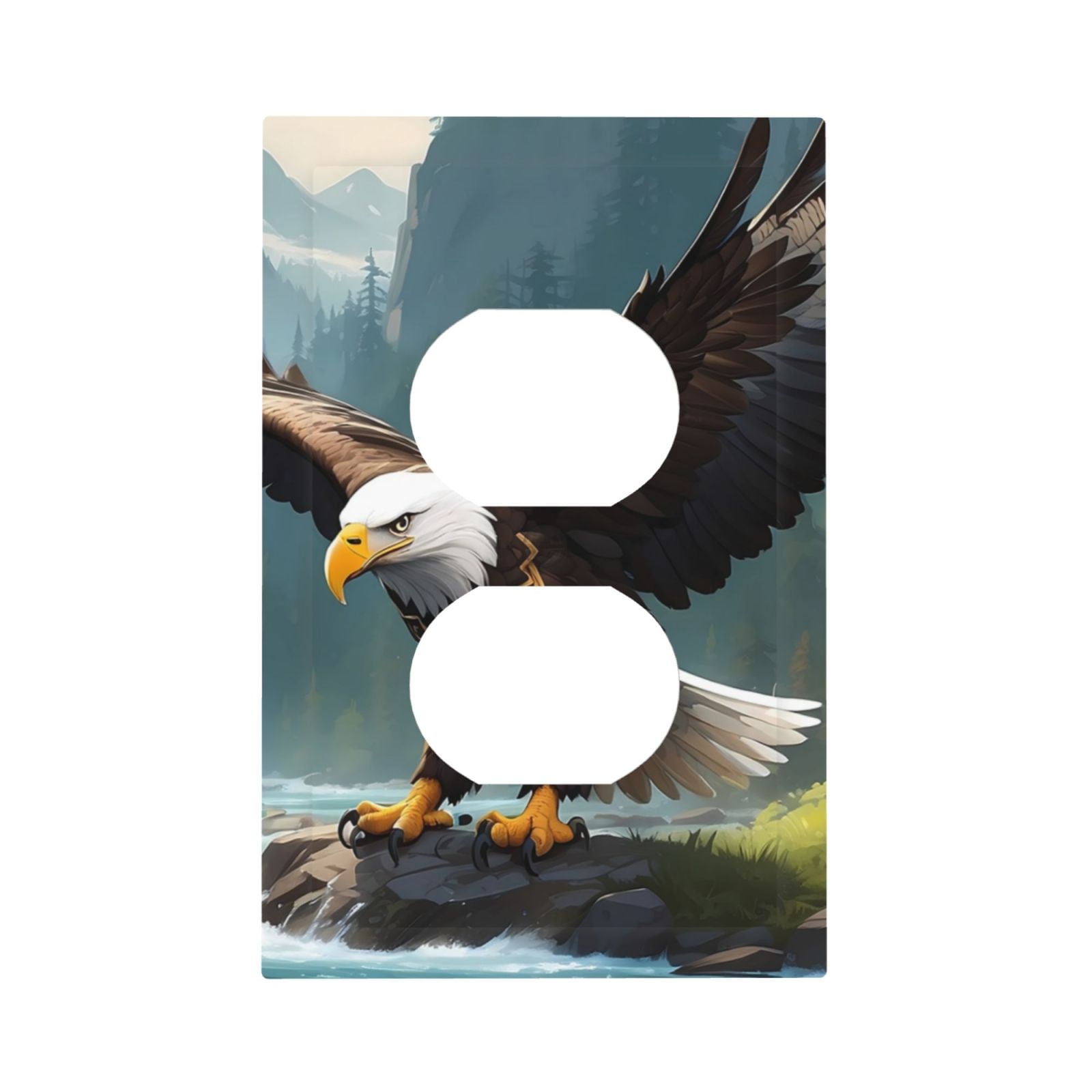 KLL Forest River Bald Eagle Pattern Electrical Outlet Covers, 3" x 5" 1 ...