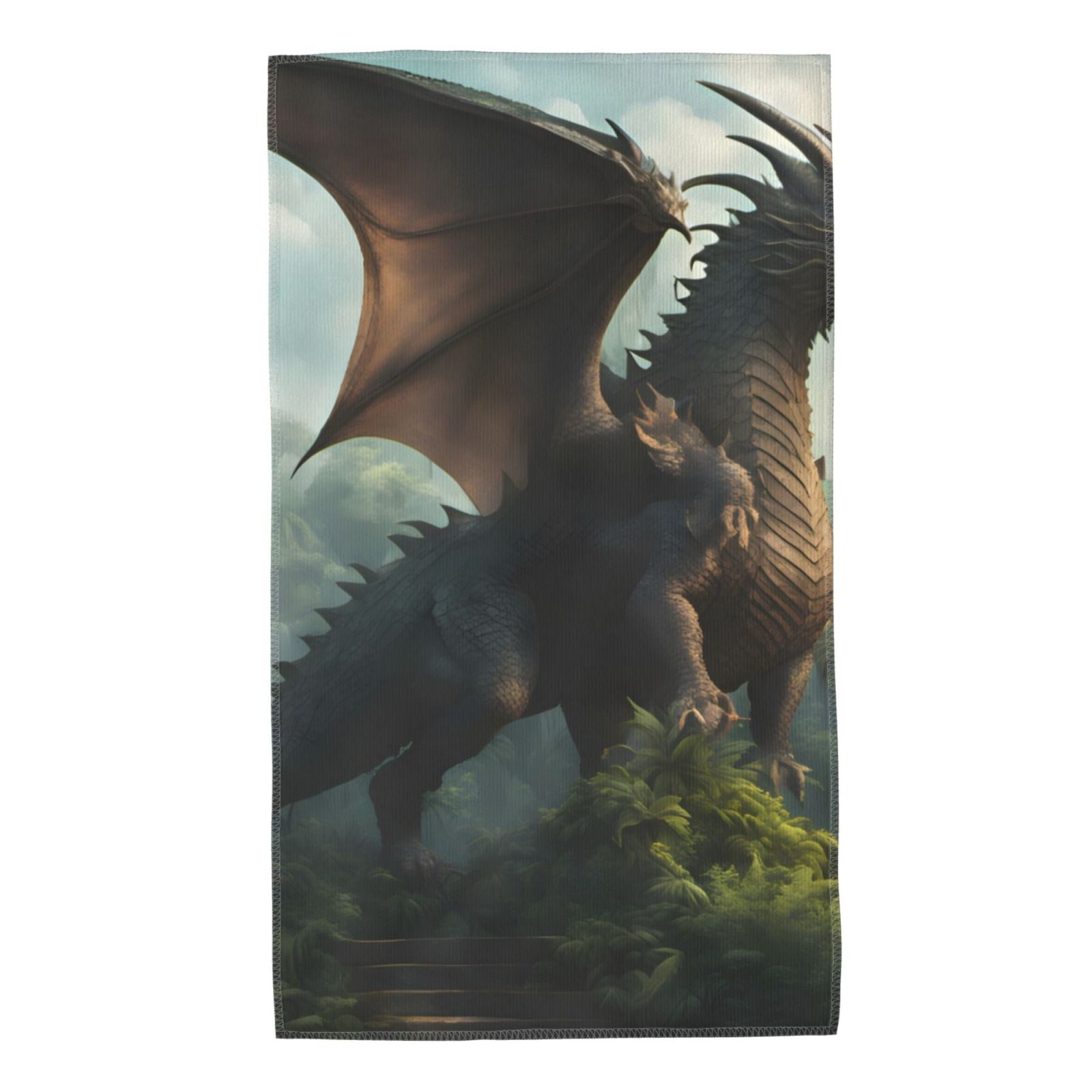 KLL Forest Stone-Colored Dragon Ultra Absorbent & Soft Hand Towels for ...