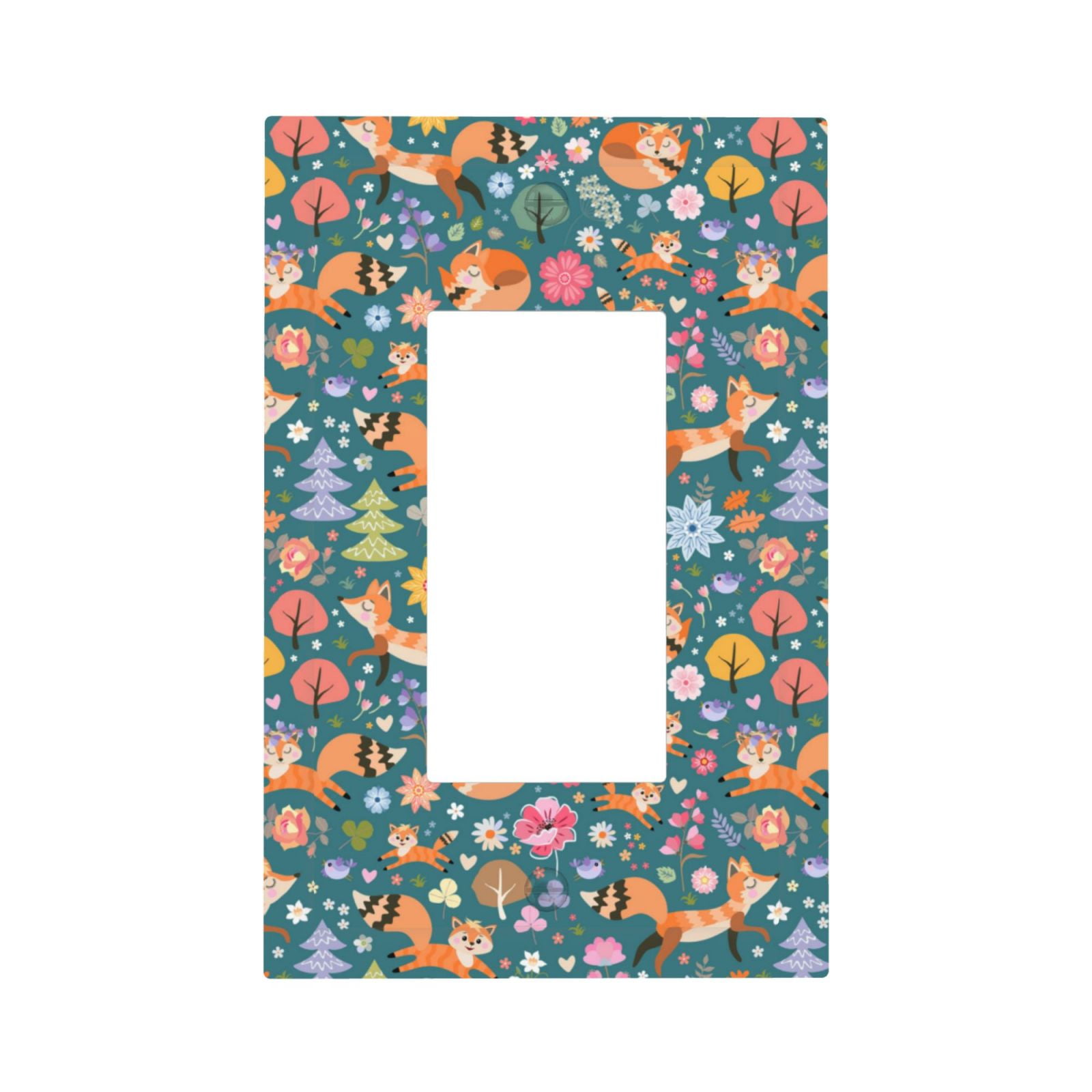KLL Foxes and Birds in Forest Pattern Electrical Outlet Covers, 3" x 5 ...