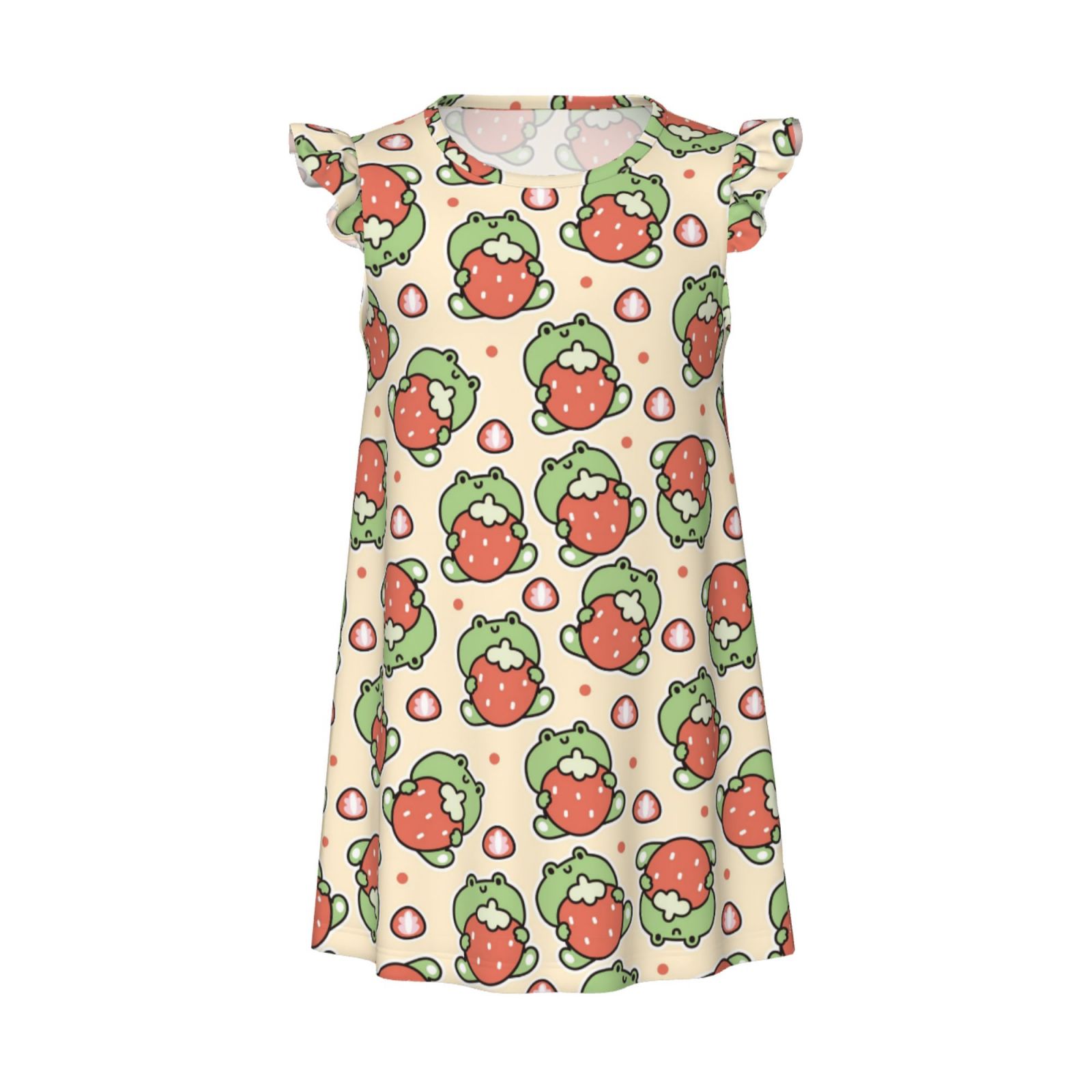 KLL Frog Hold Strawberry Print Girls Nightgowns Pajamas for Girl ...