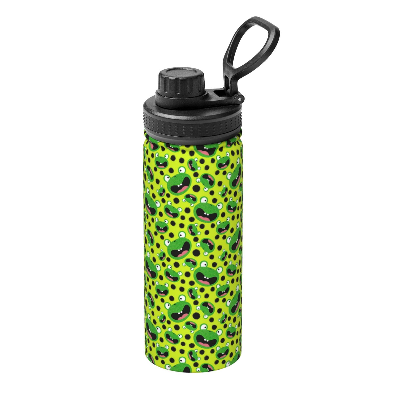 KLL Frogs Pattern 18oz Insulated Water Bottle, Stainless Steel Sports ...