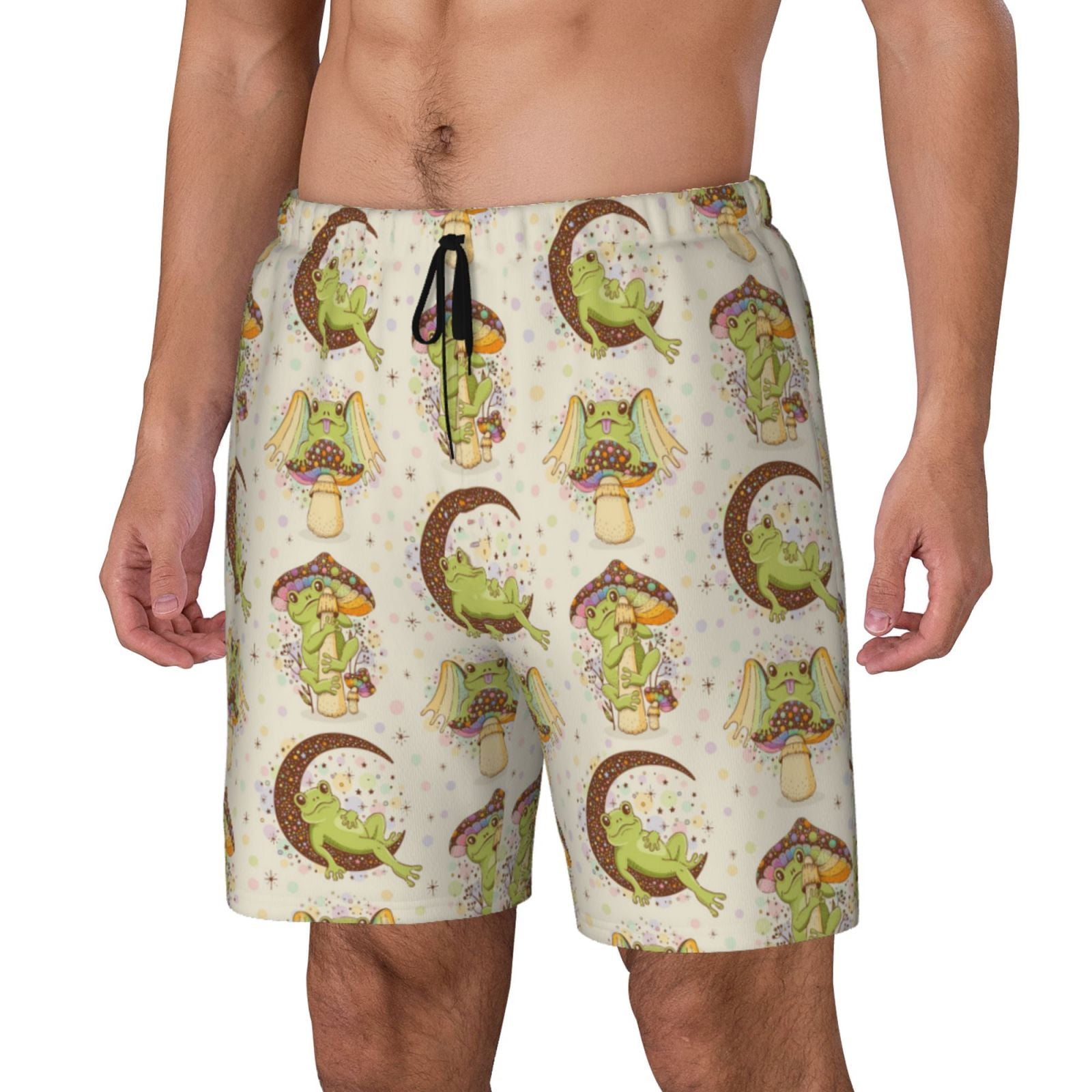 KLL Frogs for Mens Swim Trunks Quick Dry Swim Shorts with Built-in ...
