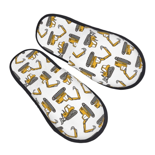 KLL Funny Excavator Slippers for Women Men House Slip on Indoor Outdoor ...