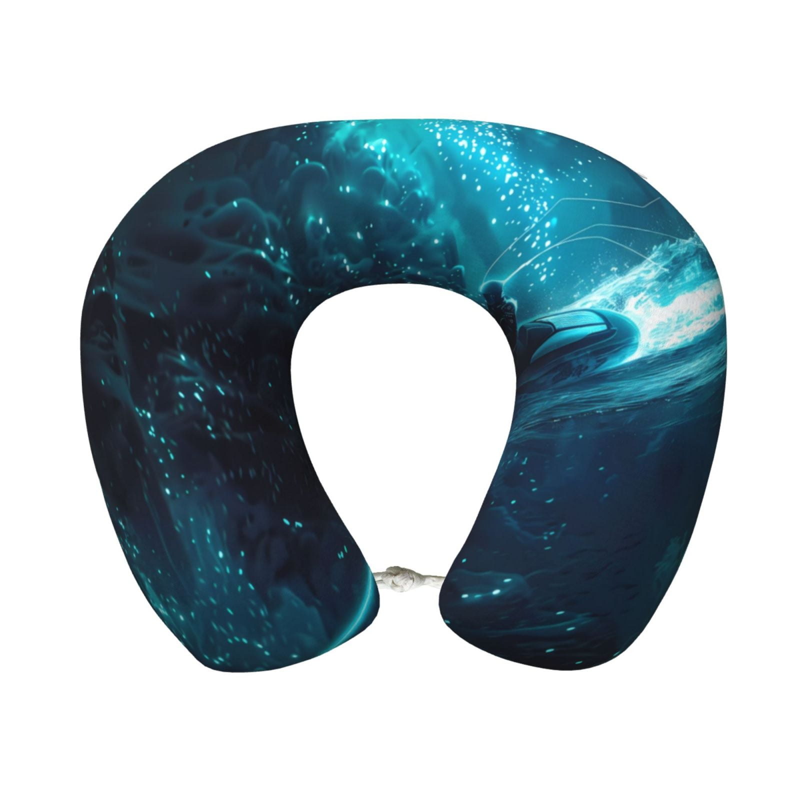 KLL Futuristic Jet Ski Adventure Pattern Memory Foam Cervical Neck ...