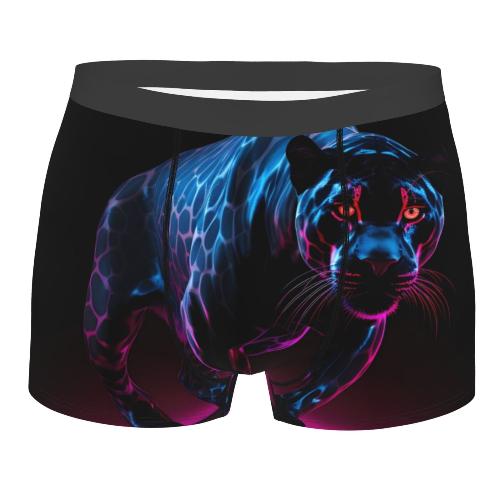 KLL Futuristic Purple Panther Men's Cotton Boxer Briefs Underwear-X ...