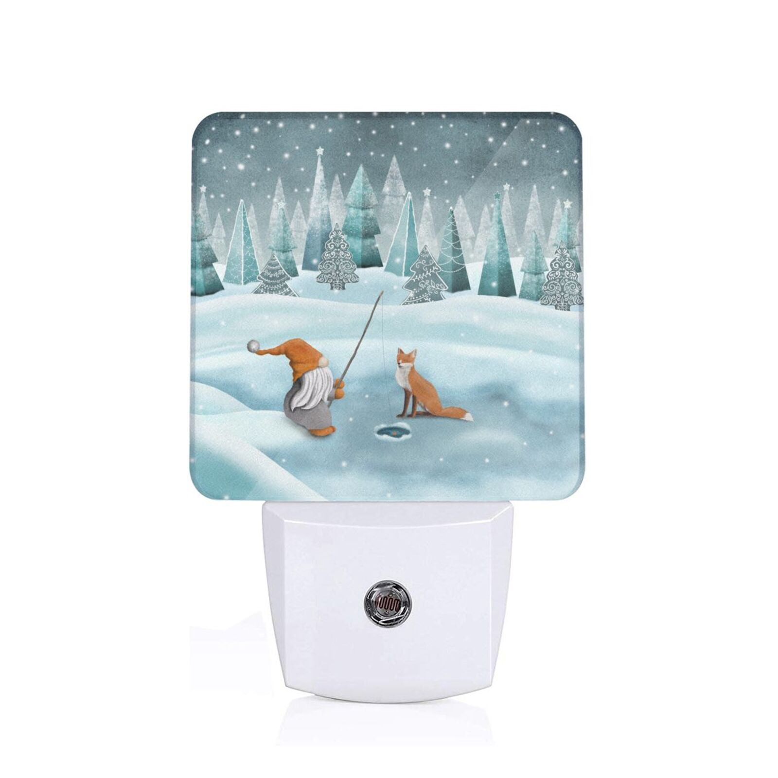 KLL Gnome And Red Fox Fishing for Night Lights,Auto Sensor Night Lamp ...