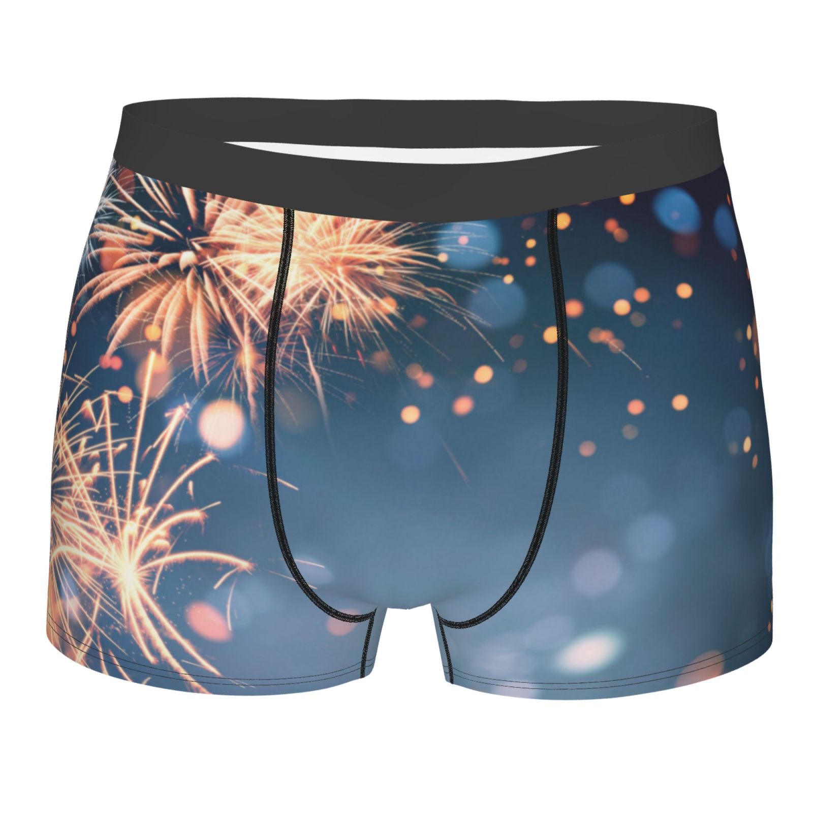 KLL Gold And Blue Fireworks Men's Cotton Boxer Briefs Underwear-Large ...