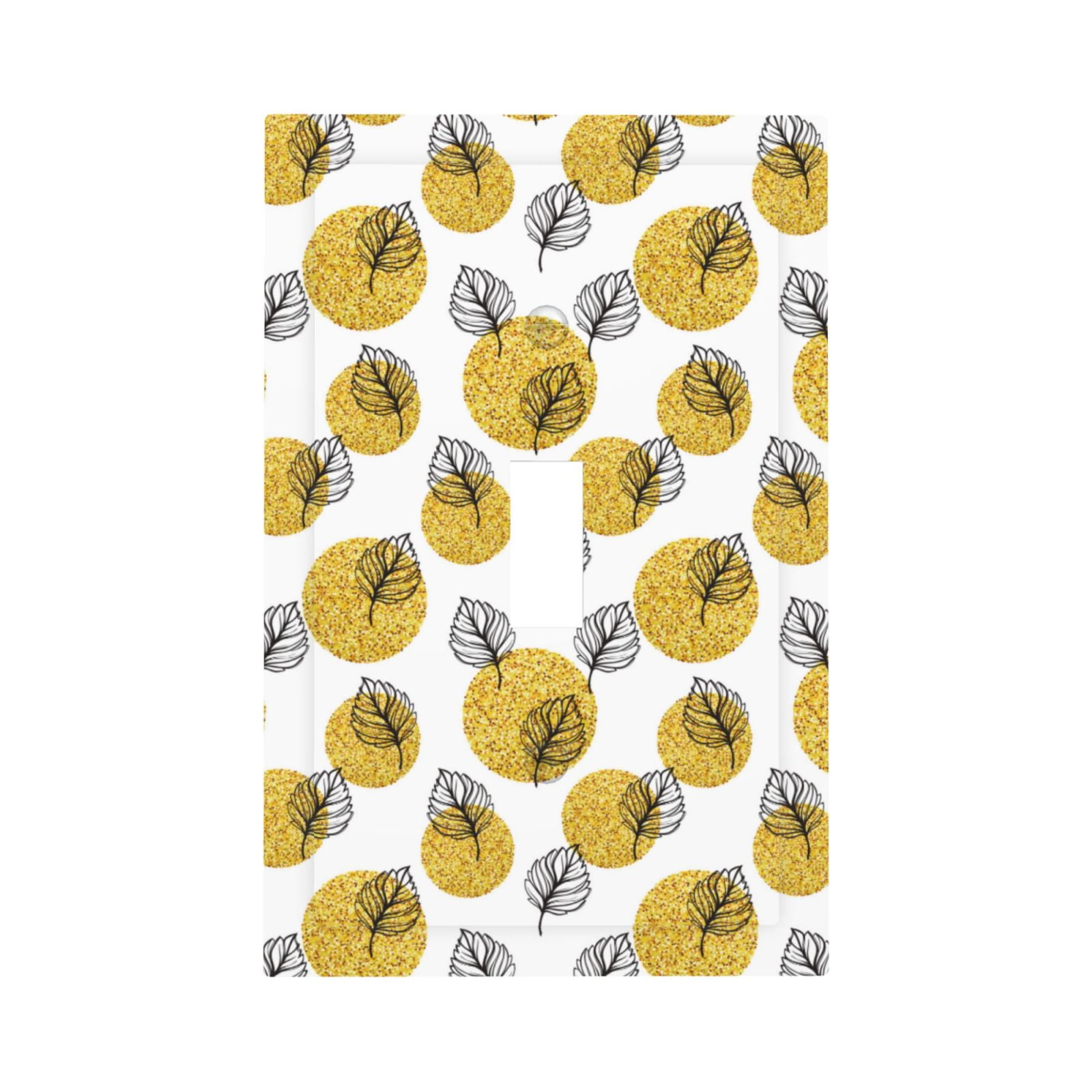 KLL Gold Dots and Leaves Pattern Electrical Outlet Covers, 3" x 5" 1 ...