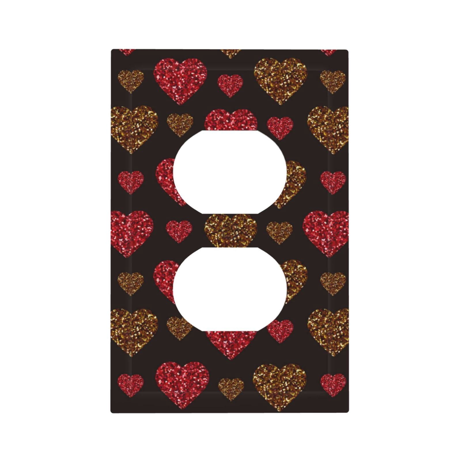 KLL Gold Glitter Heart Pattern Electrical Outlet Covers, 3" x 5" 1 Pack ...