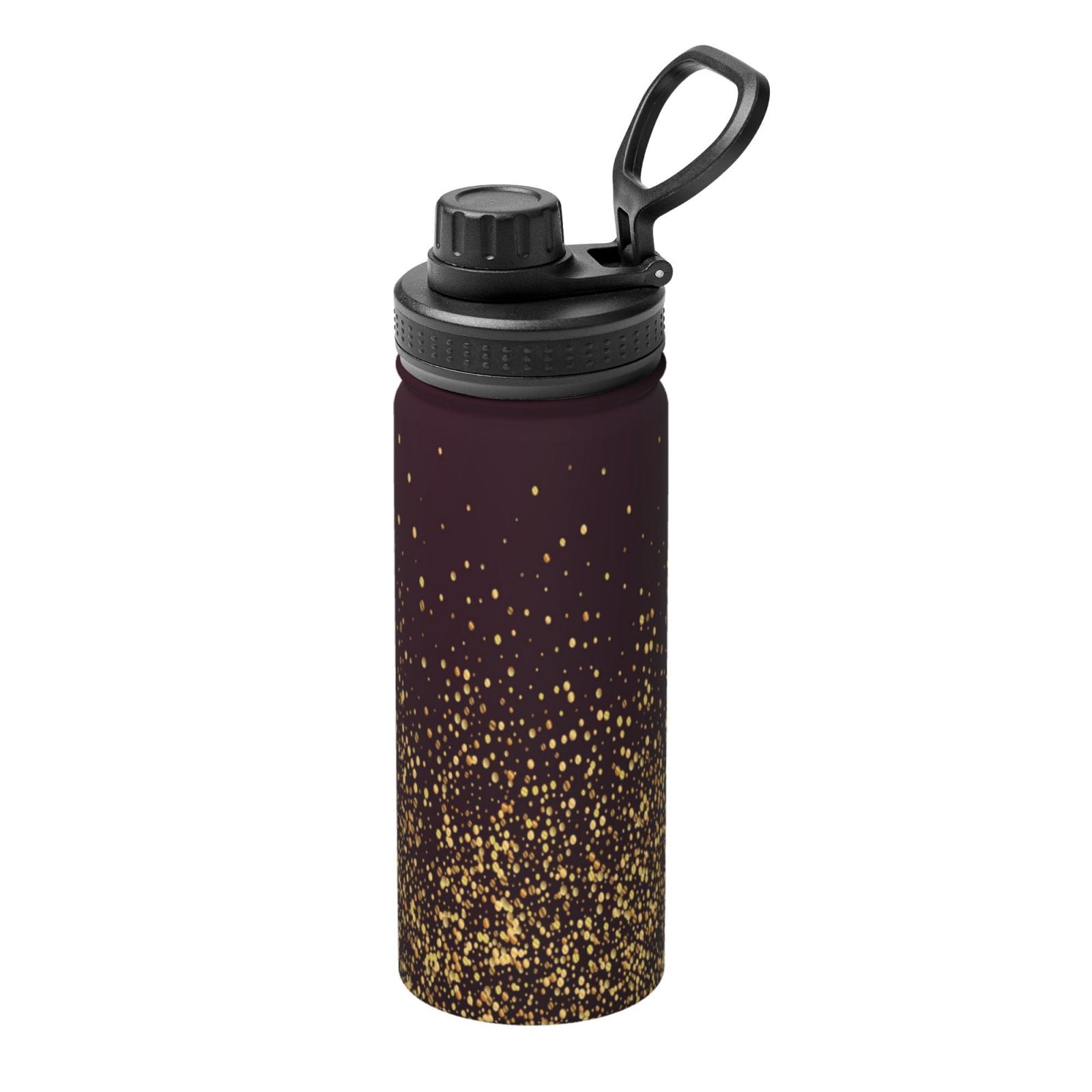 KLL Gold sparklin Pattern 18oz Insulated Water Bottle, Stainless Steel ...