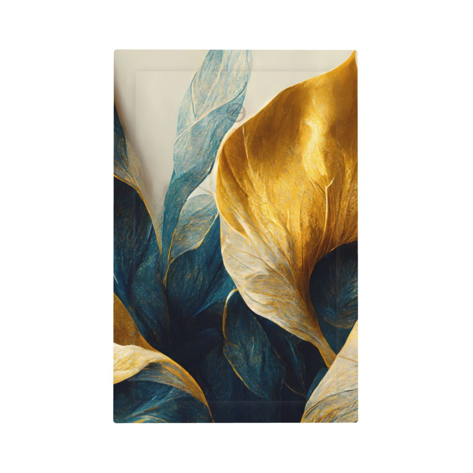 KLL Golden Blue Leaf Design Pattern Electrical Outlet Covers, 3" x 5" 1 ...