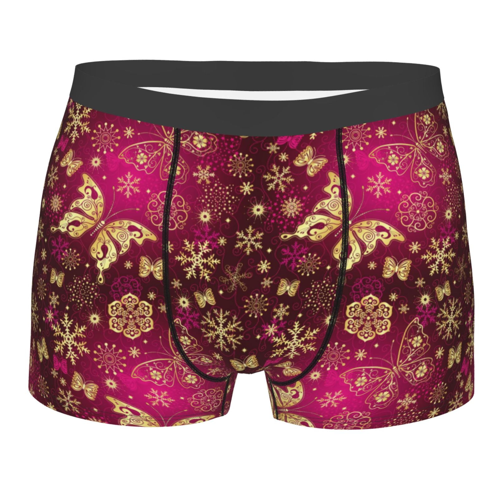 KLL Golden Snowflakes And And Butterflies Men's Cotton Boxer Briefs ...