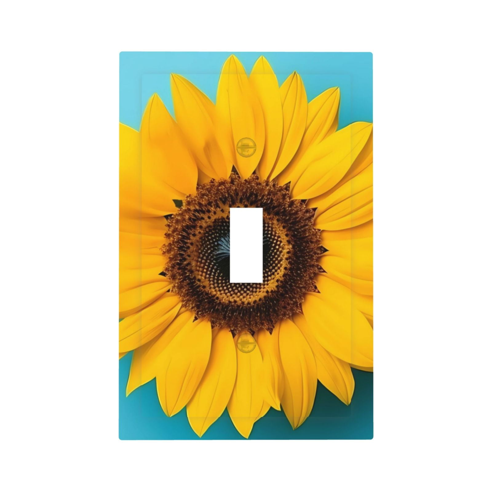 KLL Golden Sunflower in Blue Pattern Electrical Outlet Covers, 3" x 5 ...