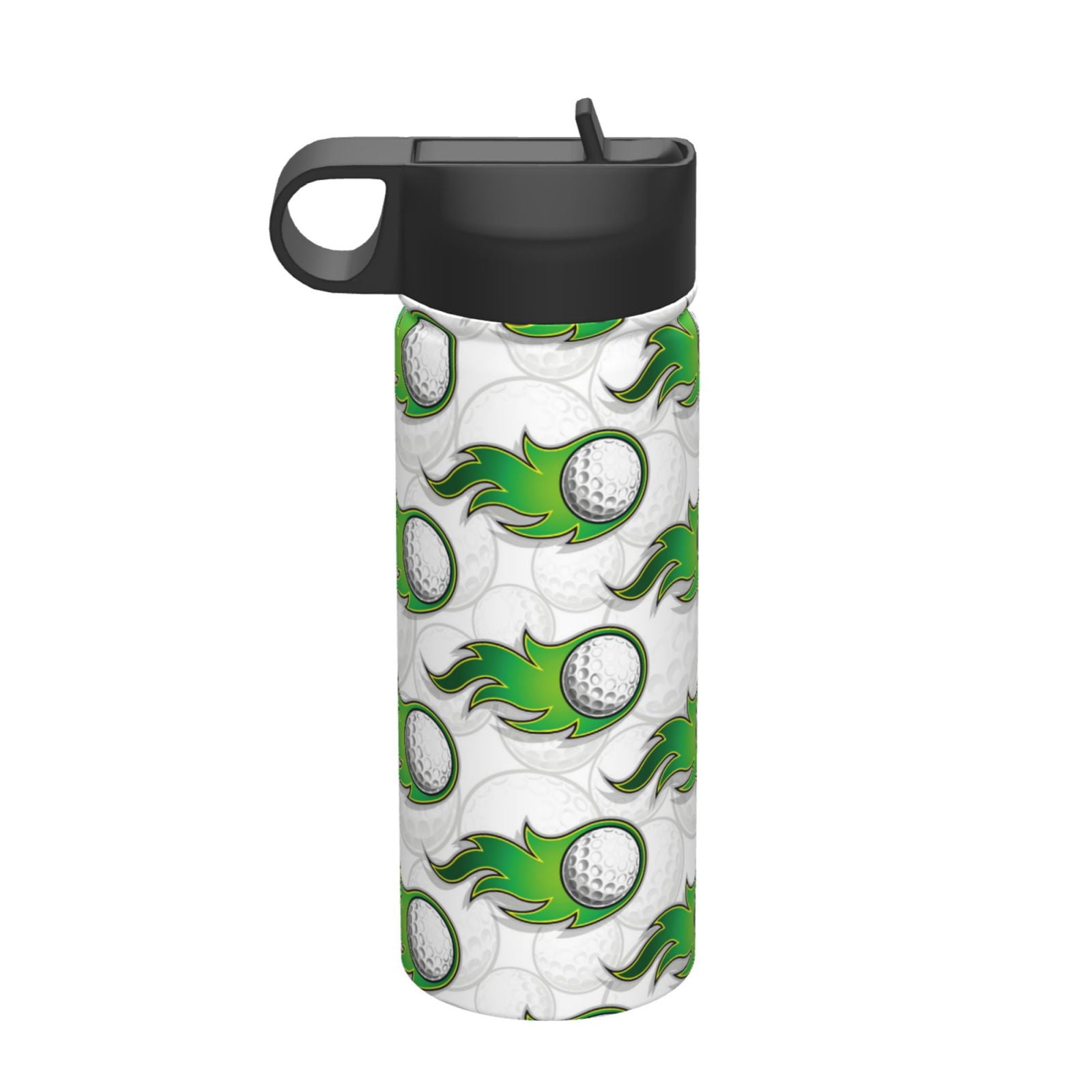 KLL Golf balls Pattern 18OZ Water Bottle With Straw,Stainless Steel ...