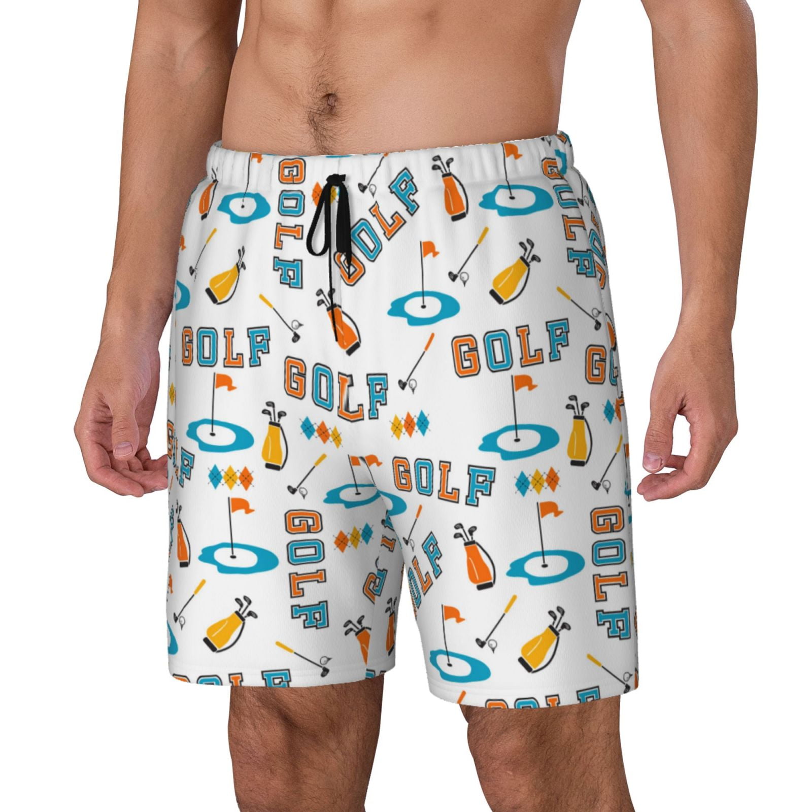 KLL Golfing Clubhouse for Mens Swim Trunks Quick Dry Swim Shorts with ...