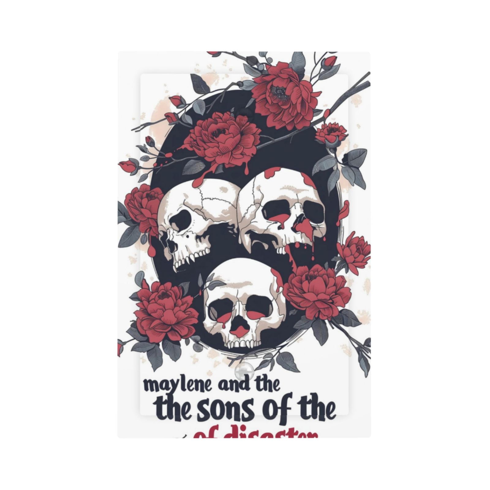 KLL Gothic Skulls And Roses Pattern Electrical Outlet Covers, 3" x 5" 1 ...