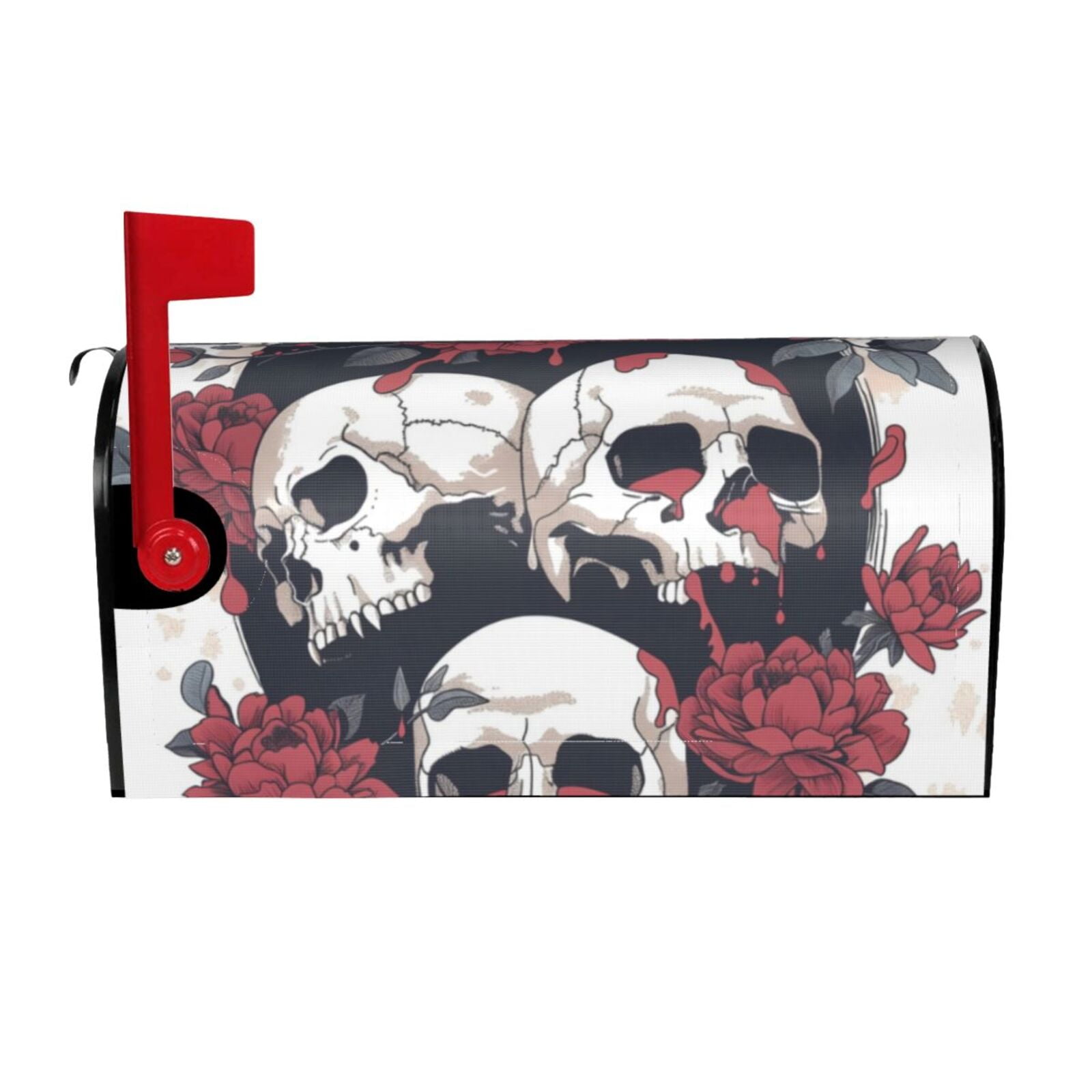 KLL Gothic Skulls And Roses Pattern Mailbox Covers,Magnetic Mailbox ...