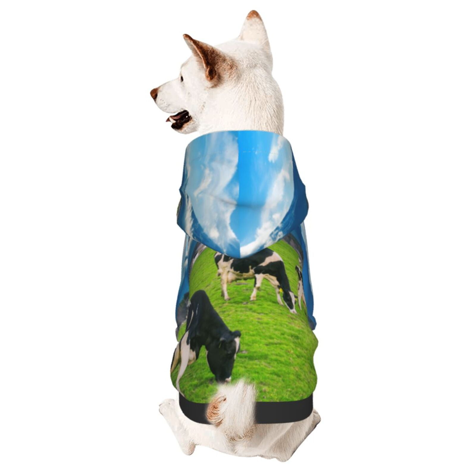 KLL Grazing Cows Mountain View for Basic Dog Hoodie - Pet Hoodie ...