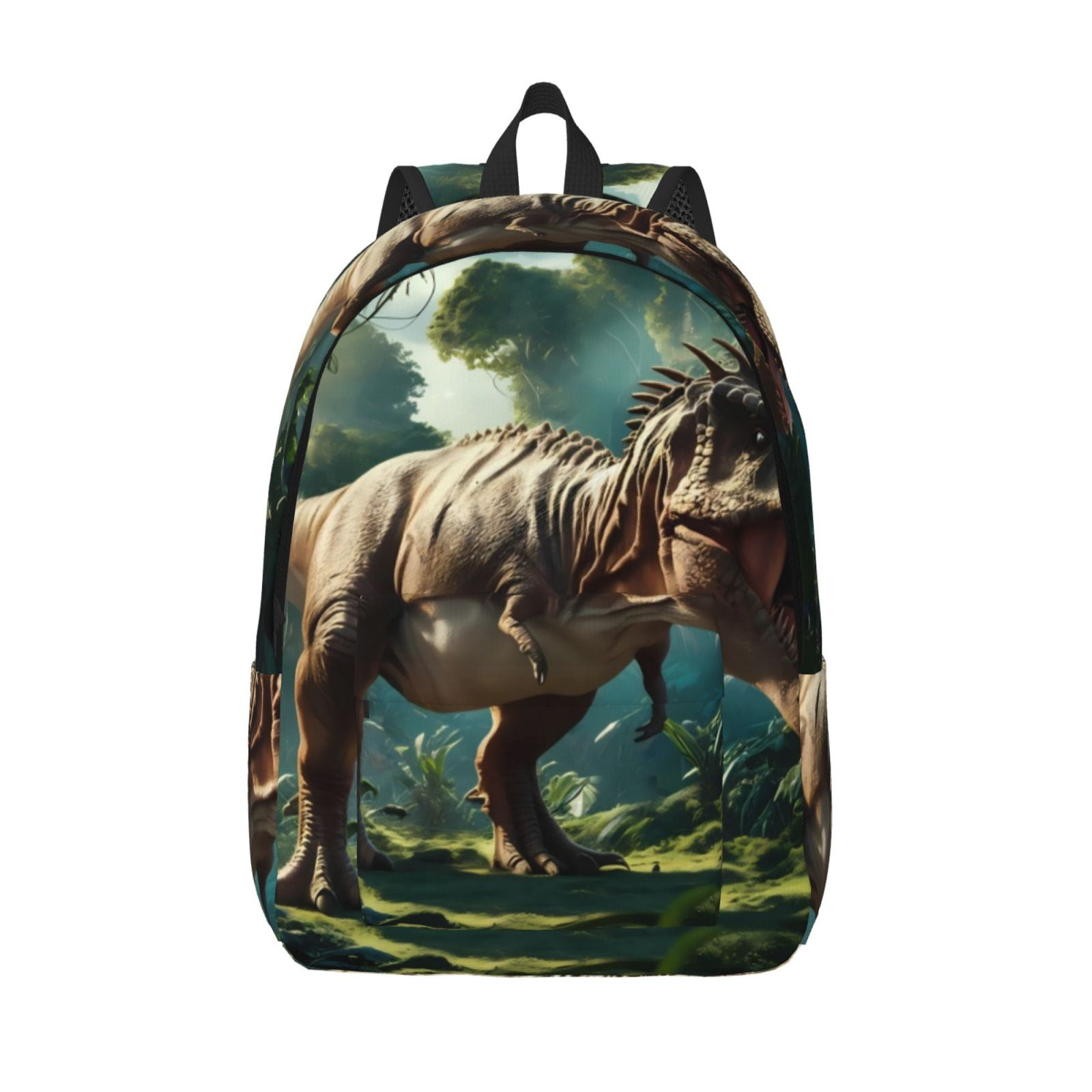 KLL Green Forest Dinosaur Print Travel Laptop Backpack - College ...