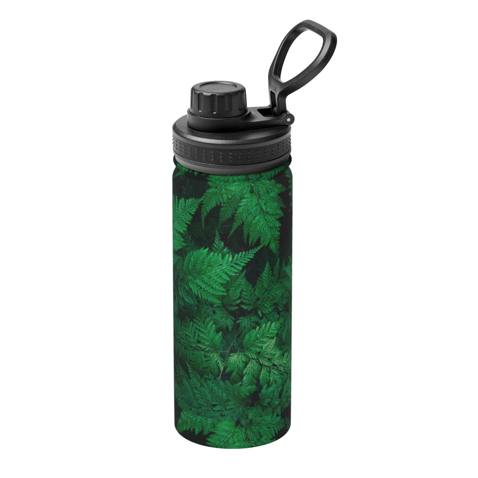 KLL Green Leave Fern Pattern 18oz Insulated Water Bottle, Stainless ...