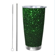 KLL Green Sparkling Print 40oz Stainless Steel Insulated Car Cup with ...