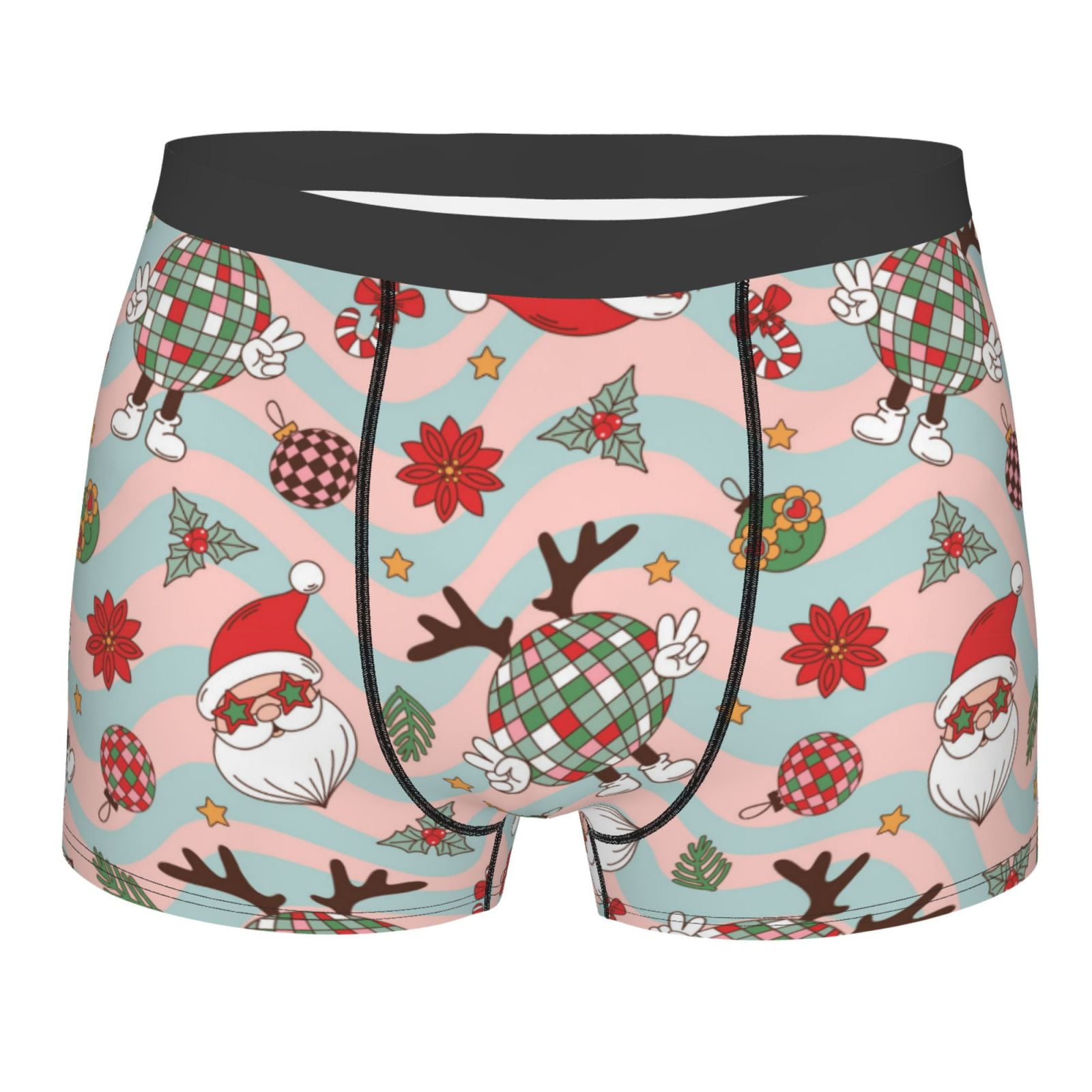 KLL Groovy Retro Santa Men's Cotton Boxer Briefs Underwear- - Walmart.com