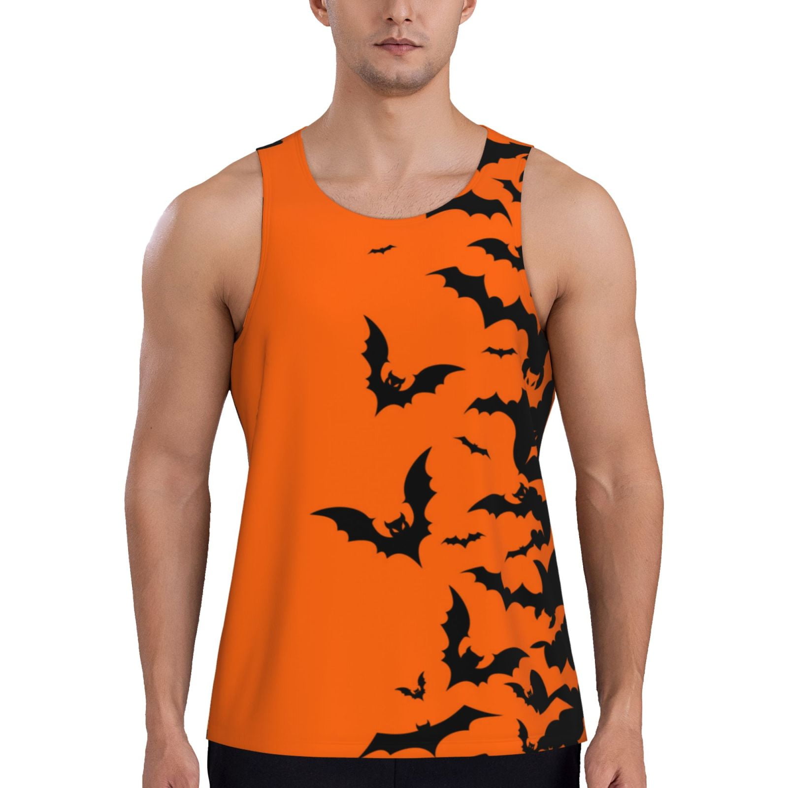KLL Halloween Bats Print Men's Muscle Gym Workout Stringer Tank Tops ...