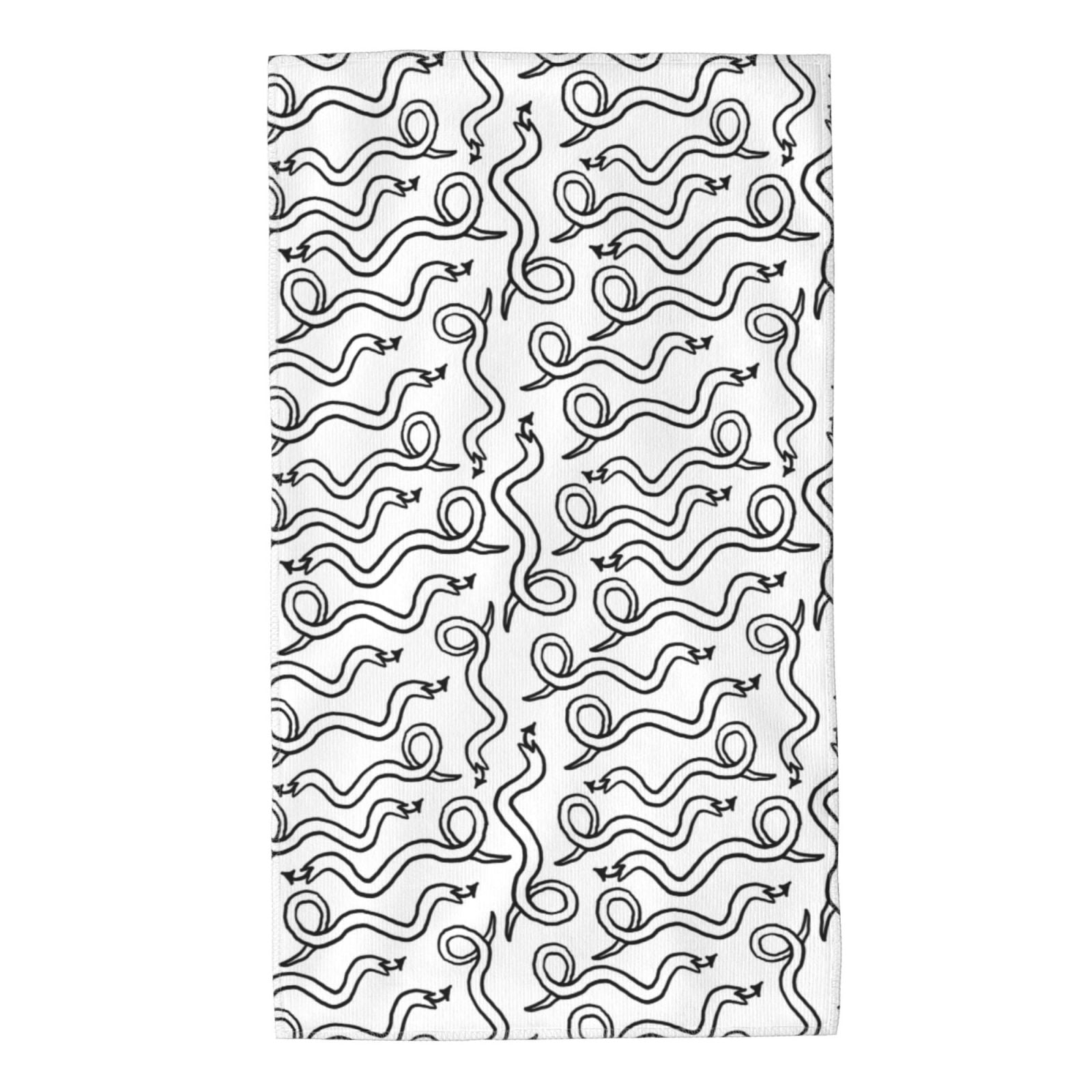 KLL Hand Drawn Snake Ultra Absorbent & Soft Hand Towels for Bath, Hand ...