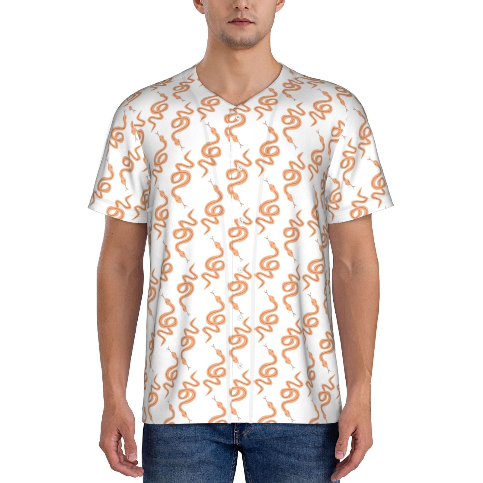 KLL Hand Drawn Snake for Men's Baseball Shirts,Short Sleeve Casual ...