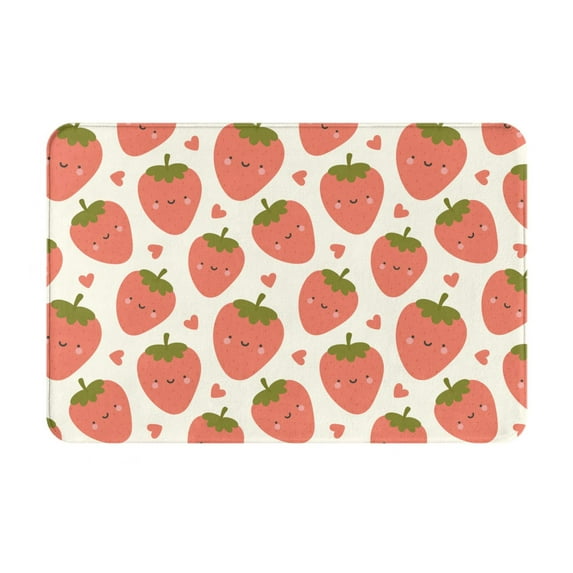 KLL Hand Drawn Strawberry Print Front Door Mat Indoor Outdoor Entrance ...