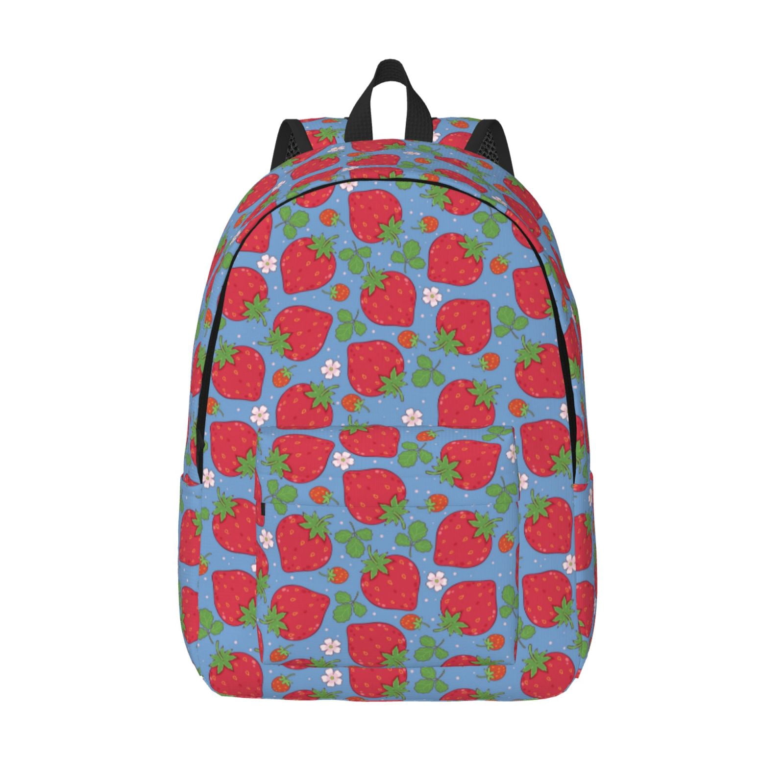 KLL Hand Drawn Strawberry Print Travel Laptop Backpack - College ...