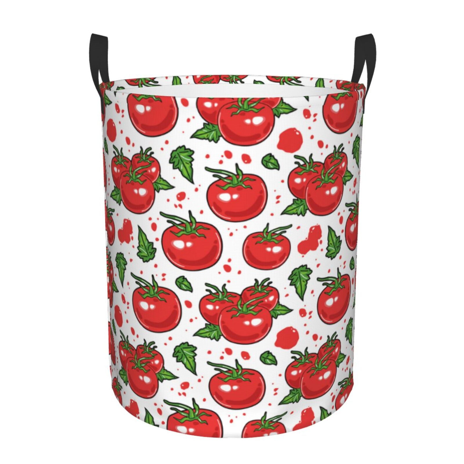 KLL Hand Drawn Tomatoes Waterproof Foldable Laundry Hamper Bucket with ...