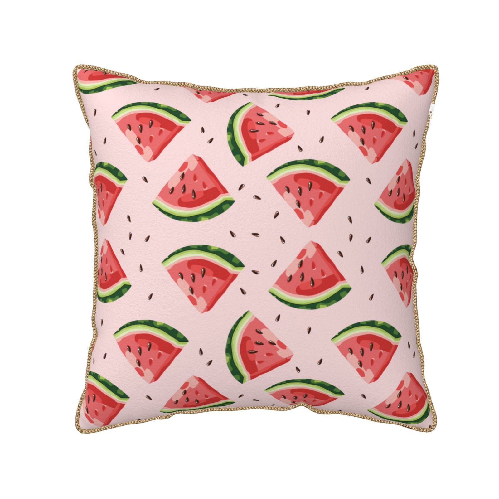 KLL Hand Drawn Watermelon Decorative Throw Pillow Covers Velvet Soft for Couch Sofa Bedroom ...