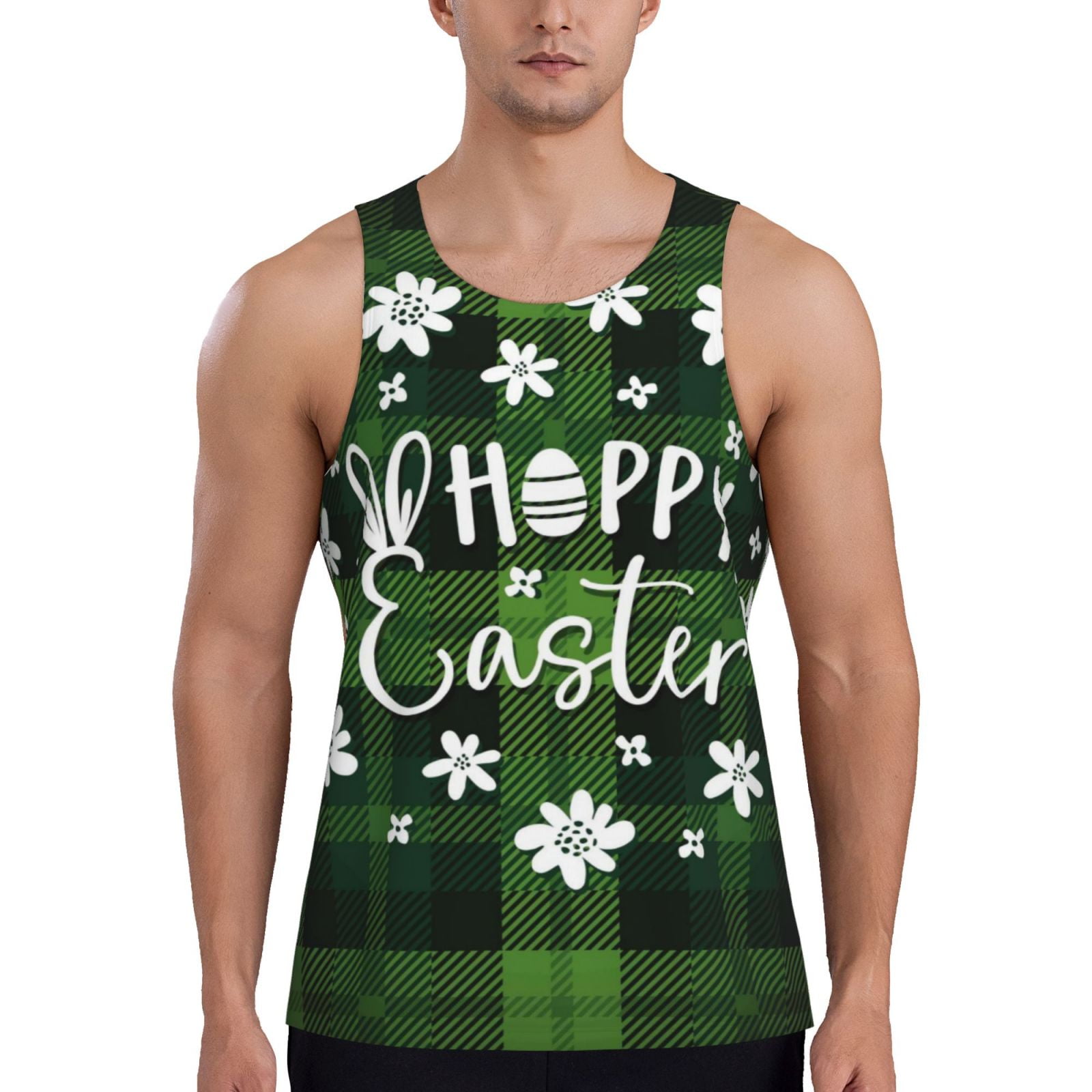 KLL Happy Easter Print Men's Muscle Gym Workout Stringer Tank Tops ...