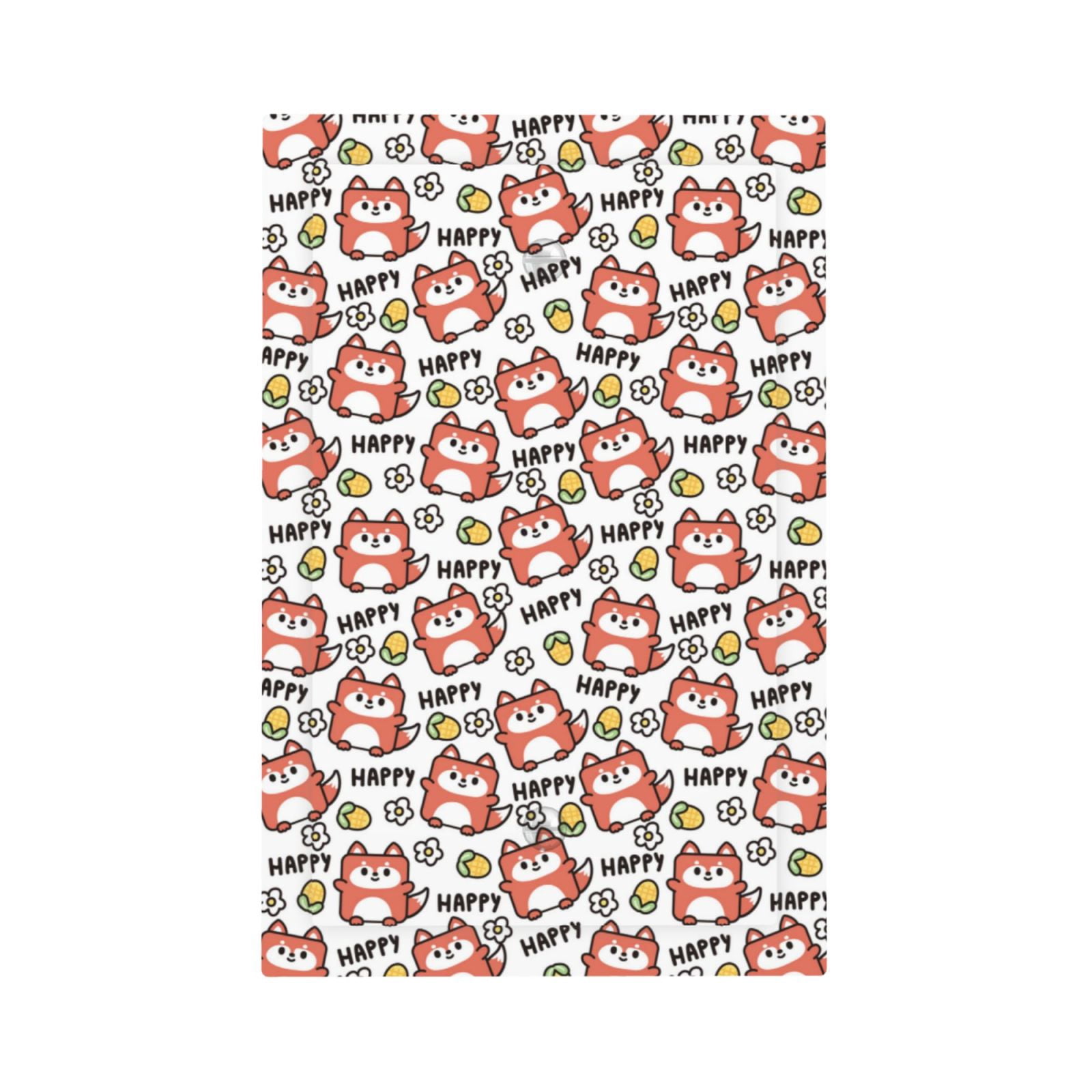 KLL Happy Foxy Faces Pattern Electrical Outlet Covers, 3" x 5" 1 Pack ...