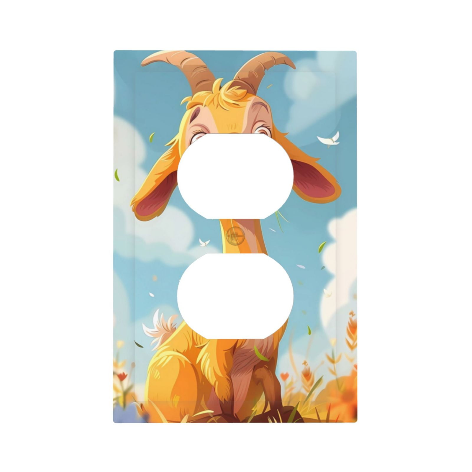 KLL Happy Goat In Meadow Pattern Electrical Outlet Covers, 3" x 5" 1 ...