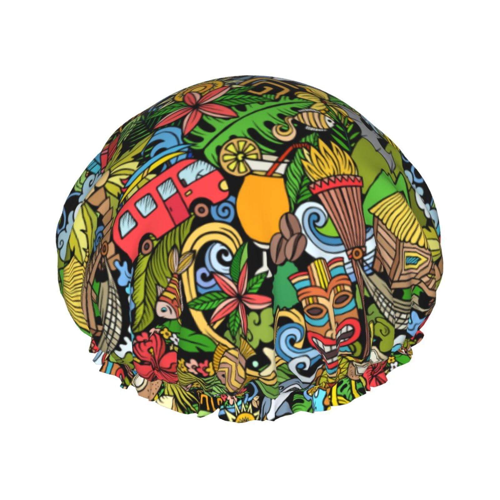 KLL Hawaiian Culture Symbols 1 Pattern Shower Cap & Bath Cap for Women ...